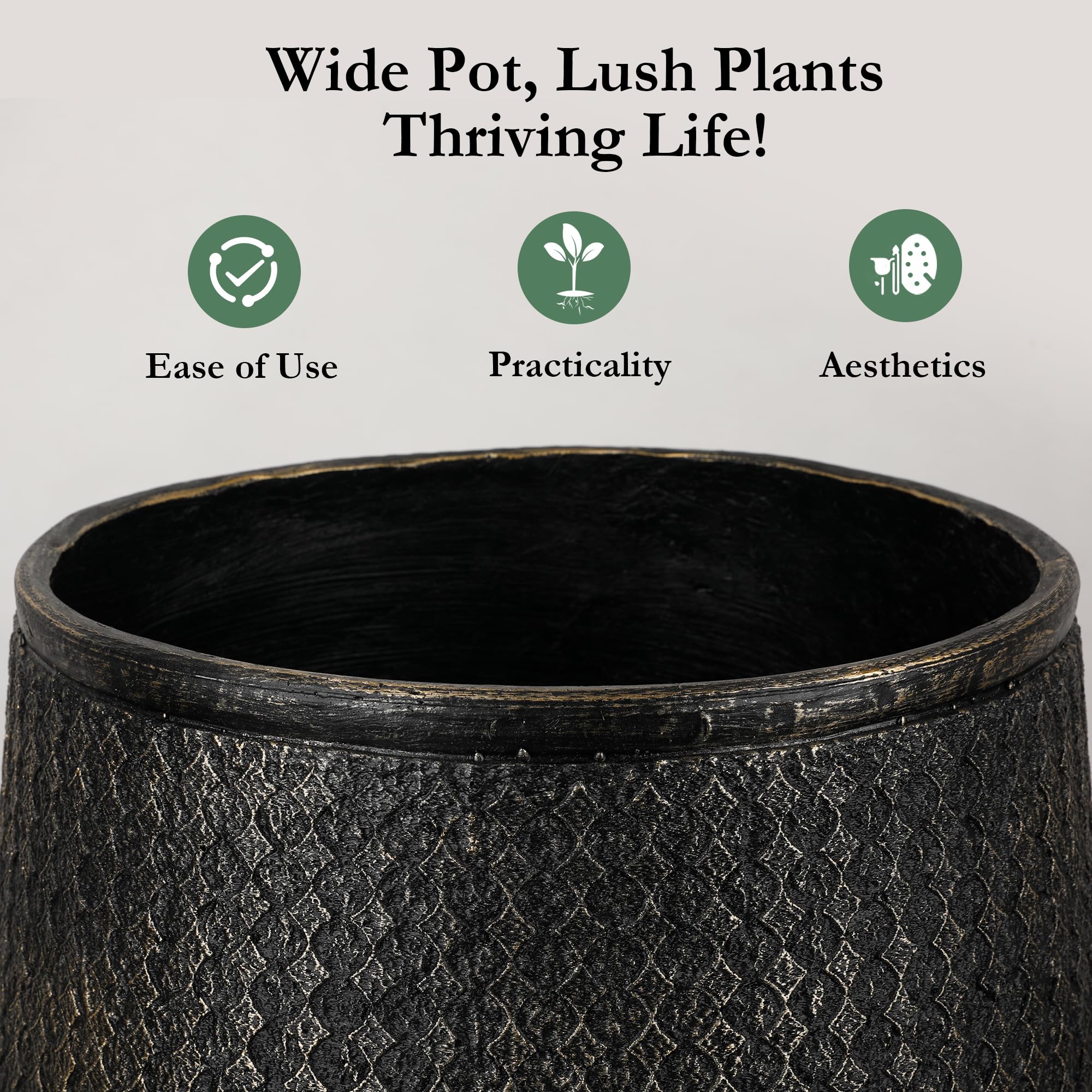 Snapklik.com : Worth Garden Large Round Planter 14.5" Dia X 17.5" H ...