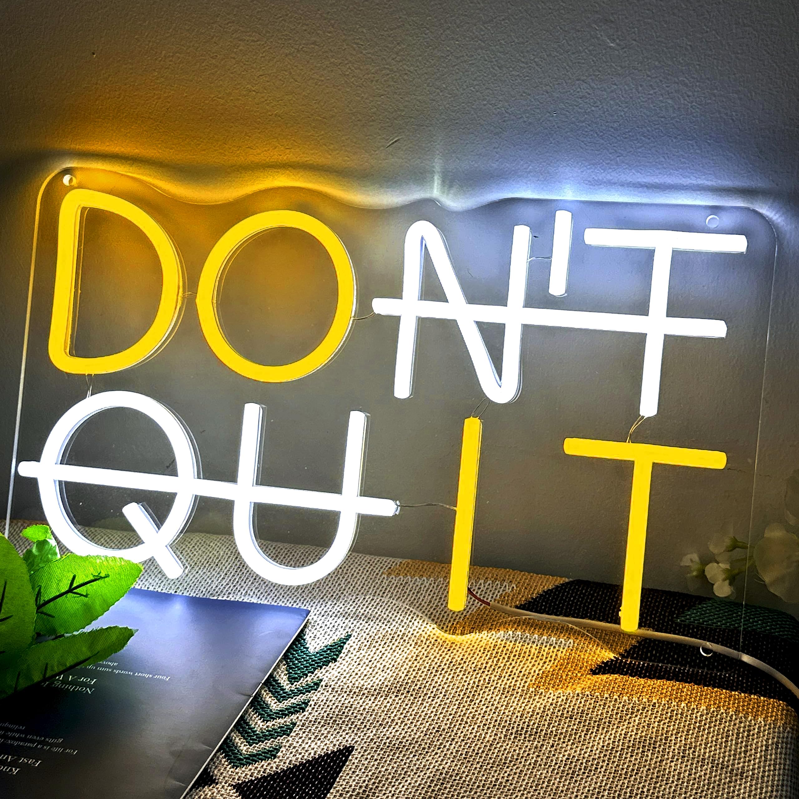 Amazon.com : Don't Quit Neon Sign, LED Gym Neon Lights Sign for Home ...