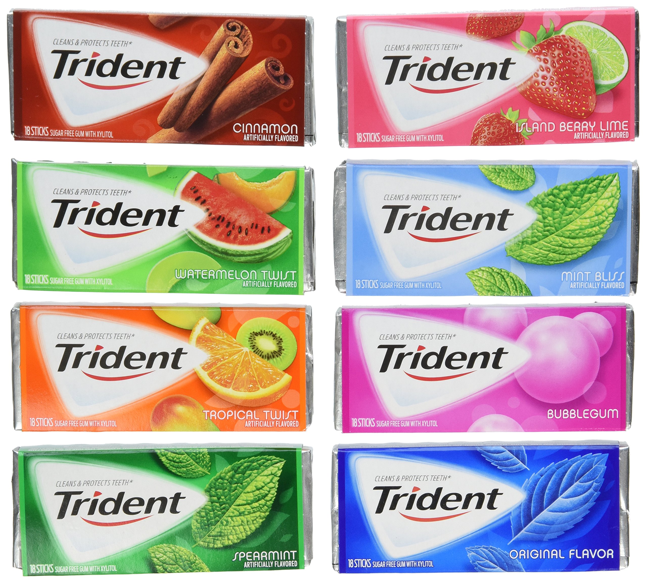 Buy All AMERICAN GUM ASSORTMENT - TRIDENT GUM - 3 Each / 24 Packs- EZ ...