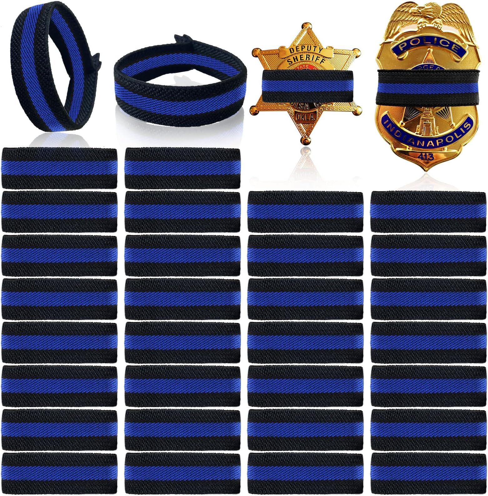 Amazon.com : Yinder 30 Pieces Police Mourning Band Stripe Funeral Honor ...