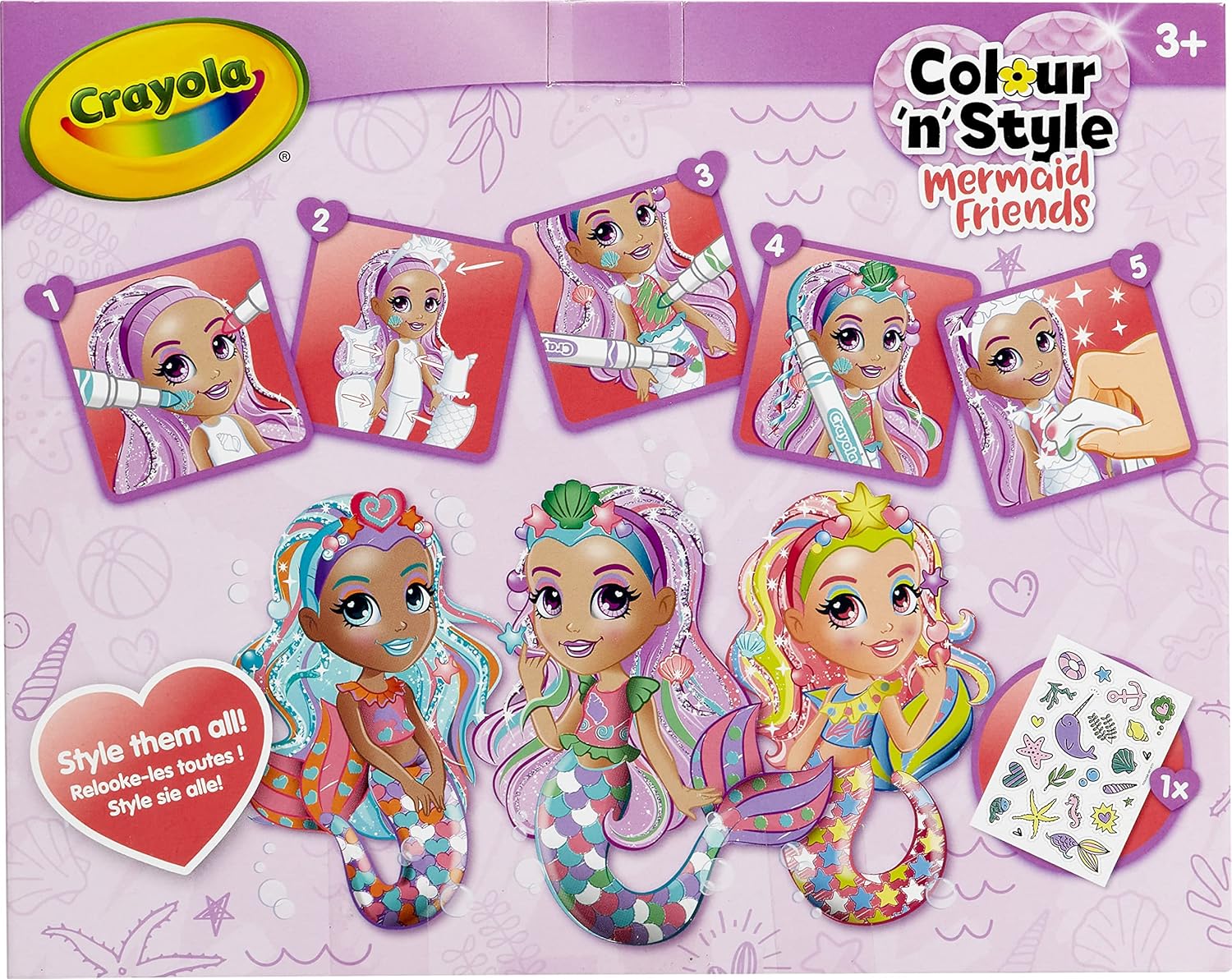CRAYOLA Colour ‘n’ Style Mermaid Friends: Marina | Colour & Style Your ...