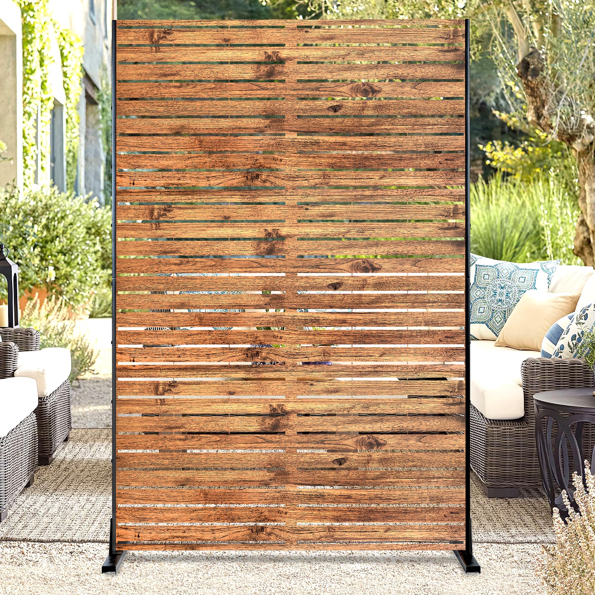 Snapklik.com : 72" H47" W Metal Privacy Screen Outdoor Privacy Screen ...