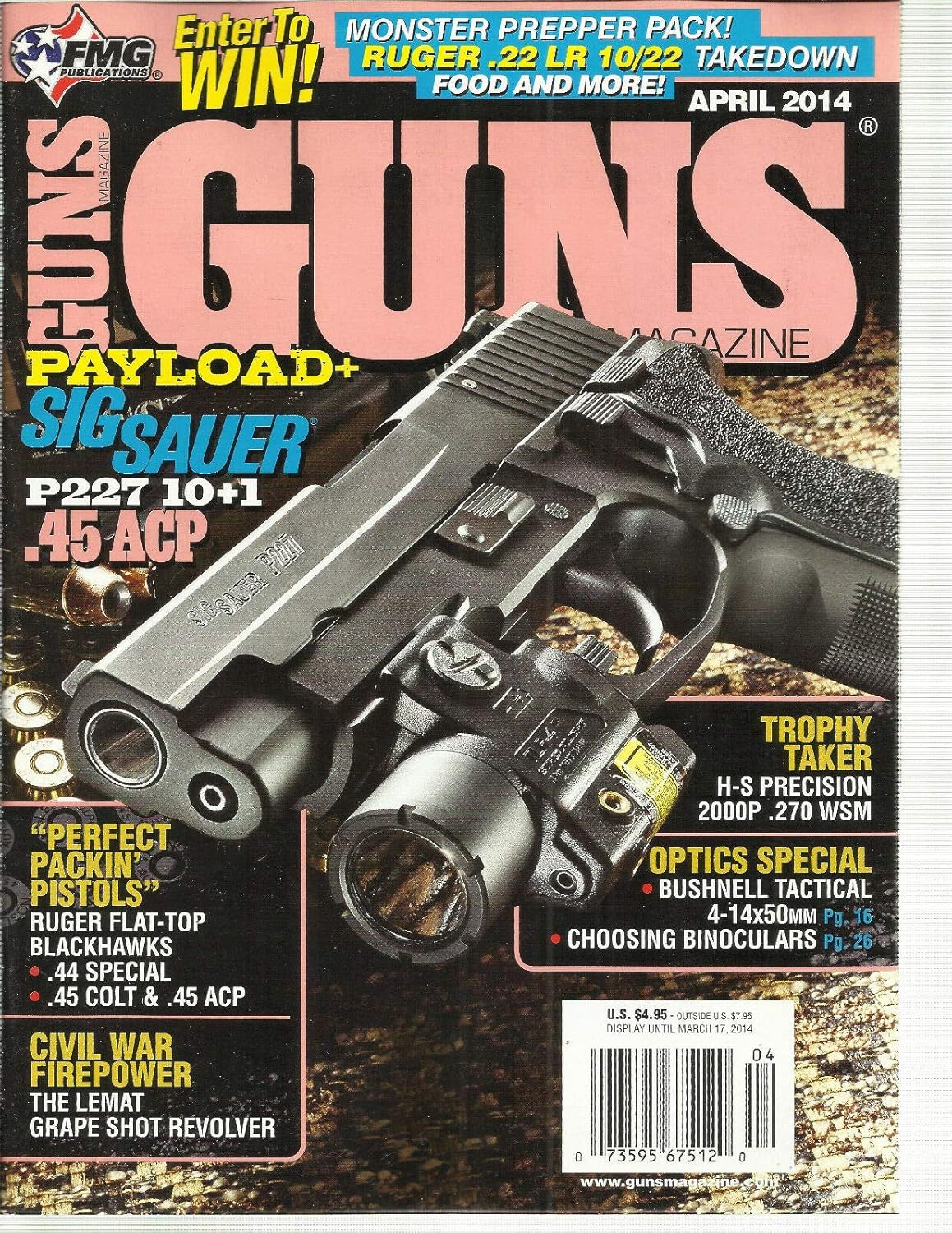 Amazon.com: GUNS MAGAZINE, APRIL, 2014 (PAYLOAD + SIG SAUER *" PERFECT ...