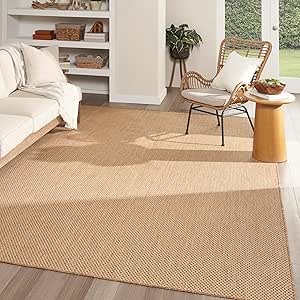 Amazon.com: Nourison Courtyard Jute 8' x 10' Area Rug - Easy Cleaning ...