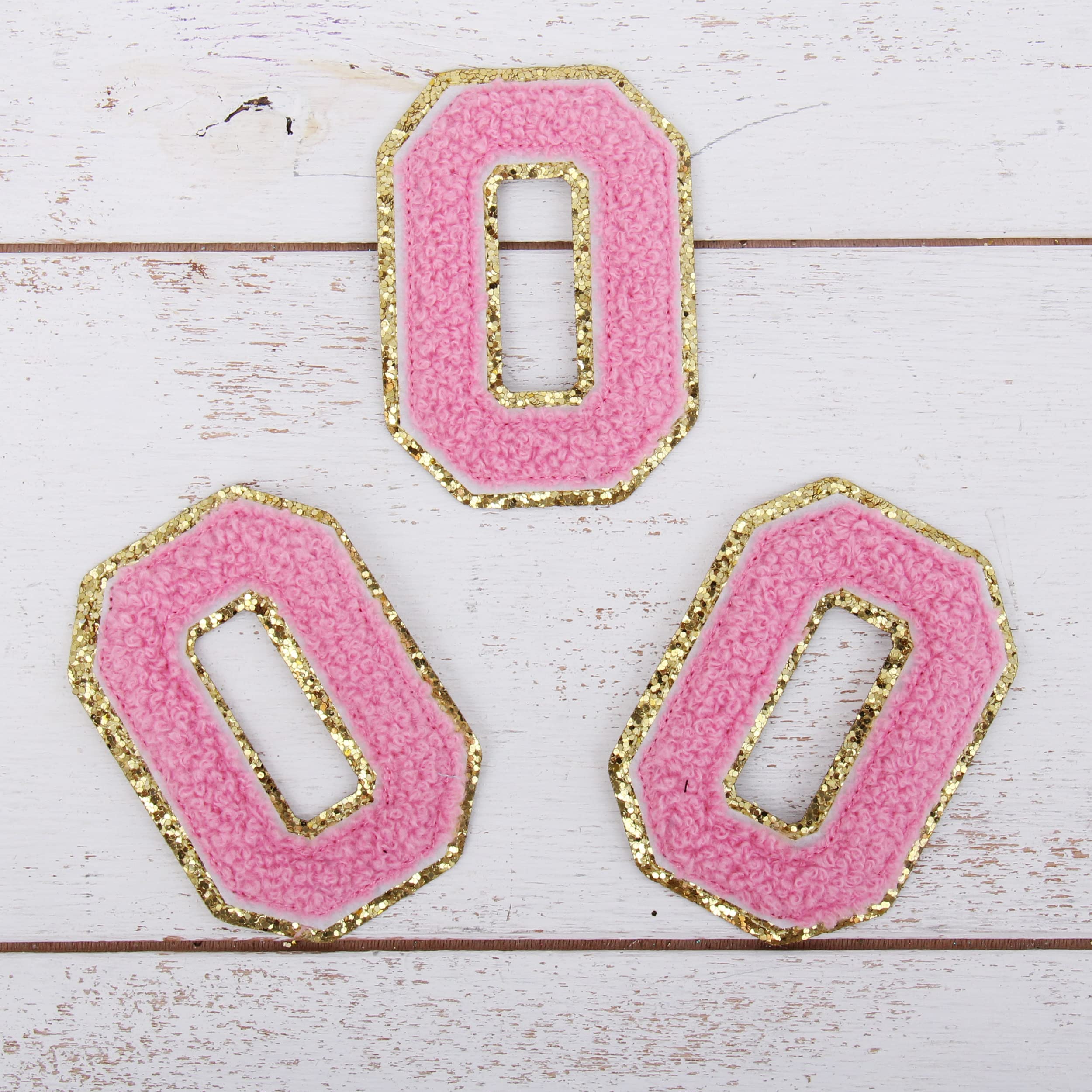 Amazon.com: 3 Pack Chenille Iron On Glitter Varsity Letter "O" Patches ...