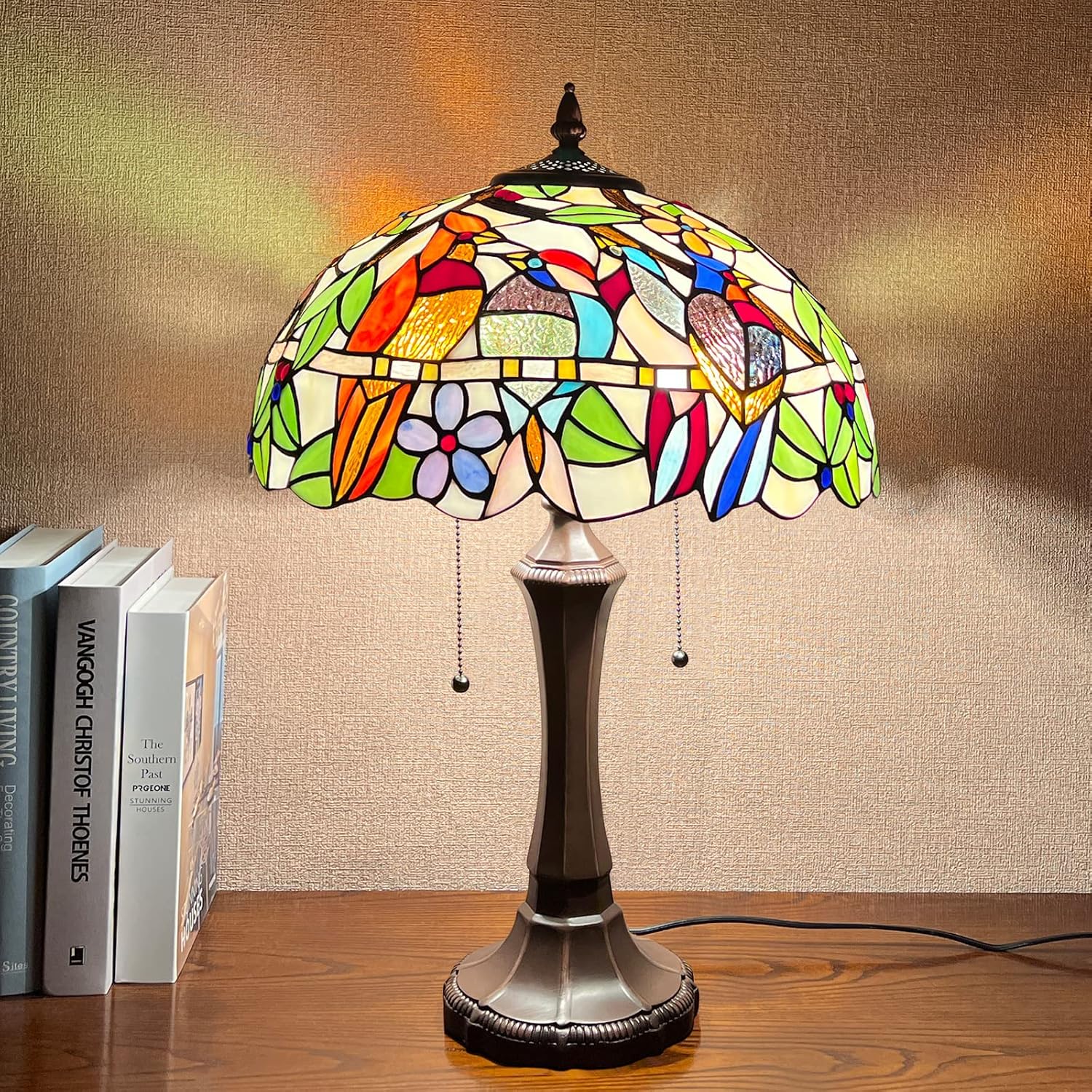 Capulina Tiffany Lamp Stained Glass Table Lamp 16x16x24 Inches 2-Light ...