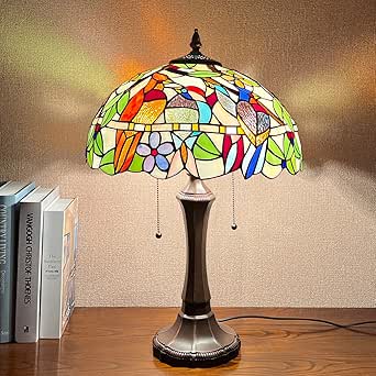 Capulina Tiffany Lamp Stained Glass Table Lamp 16x16x24 Inches 2-Light ...