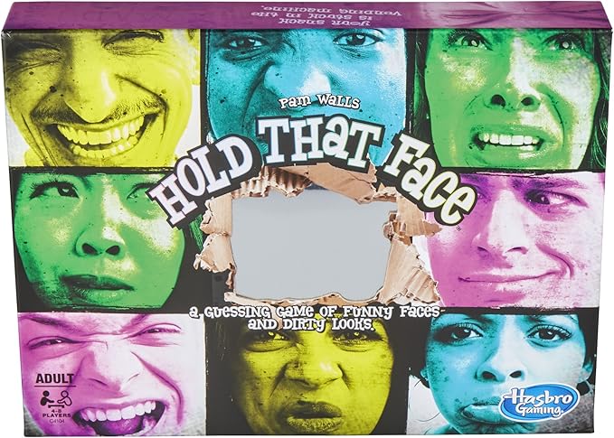 Amazon.com: Hasbro Gaming Hold That Face Adult Party Guessing Game ...