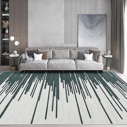 Amazon.com: HOMBYS 10x14 ft Modern Stripe Area Rug for Living Room ...