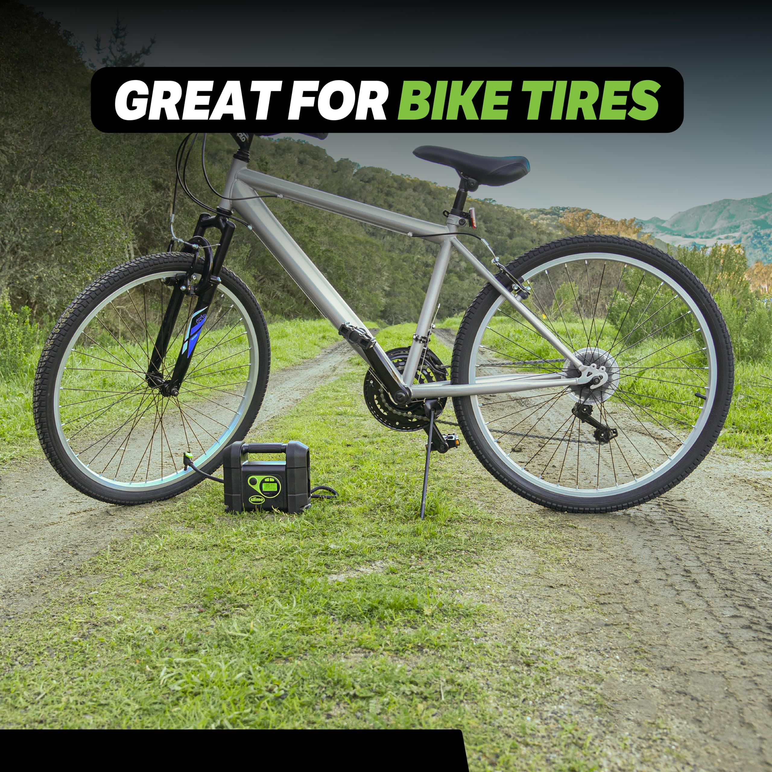 Slime 40080 Cordless Tire Inflator, Rugged Portable Air Compressor Pump ...