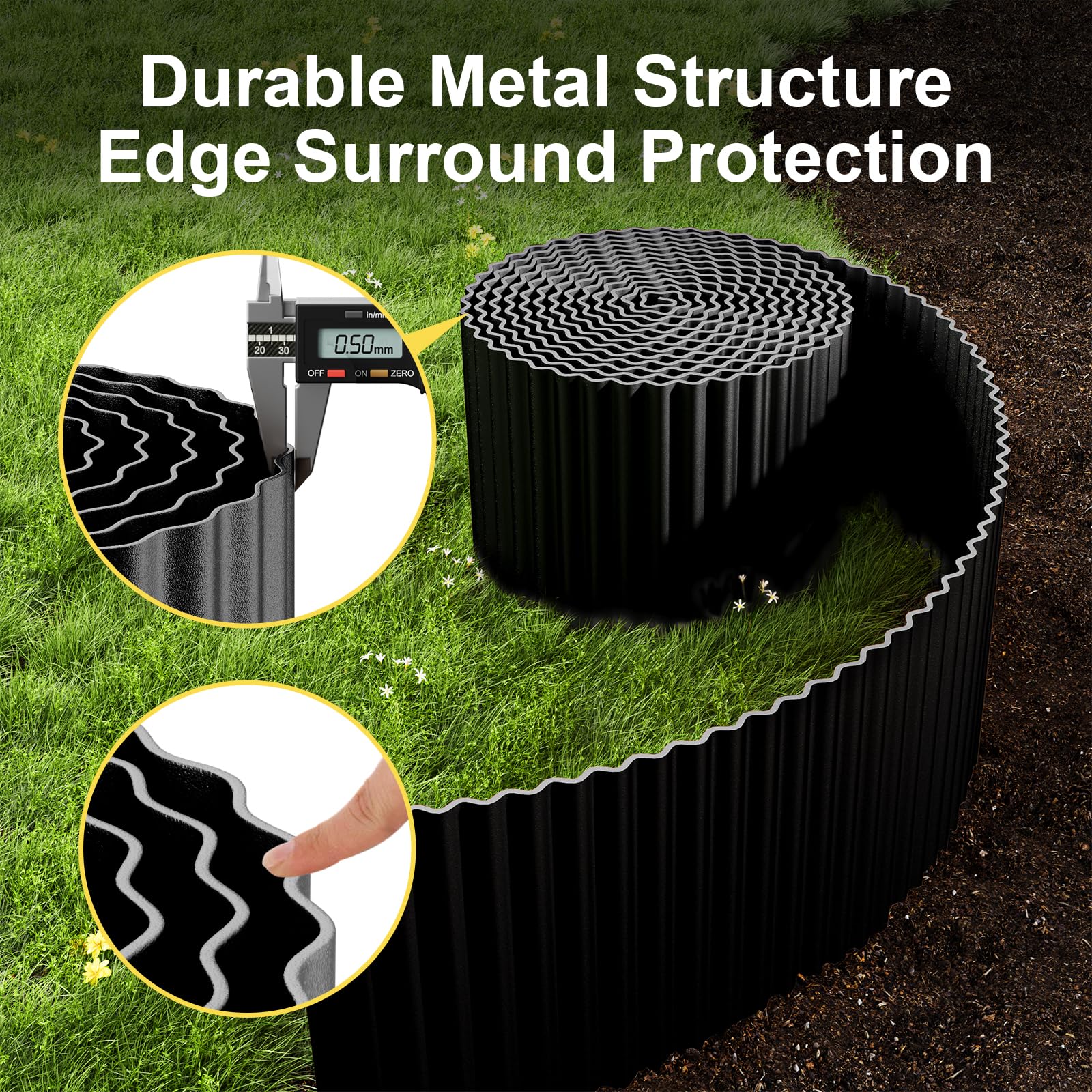 Snapklik.com : Land Guard Corrugated Garden Edging Border, 6" 100 ...