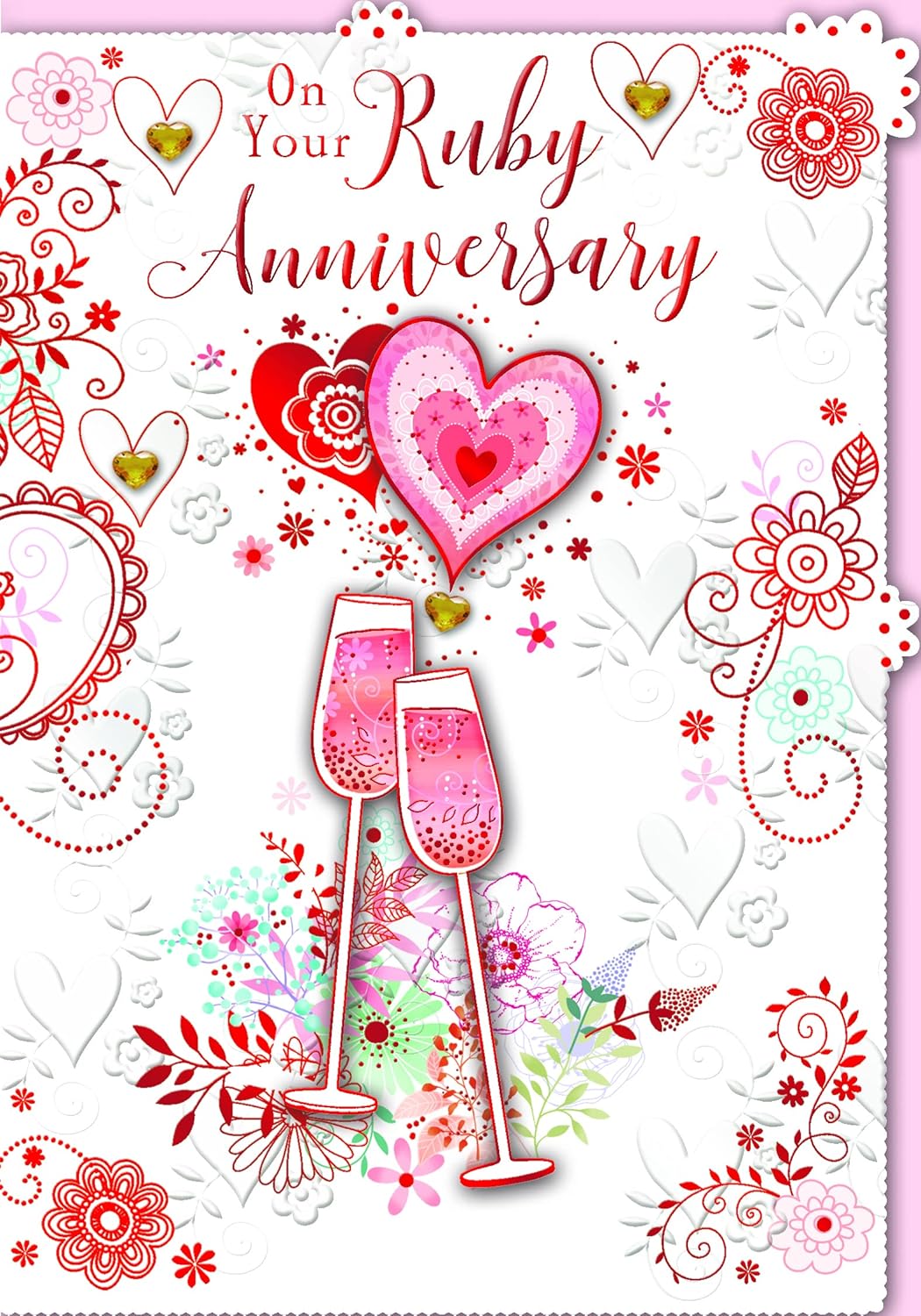 Congratulations for Ruby Anniversary Card,133 x 190mm size, Envelop ...