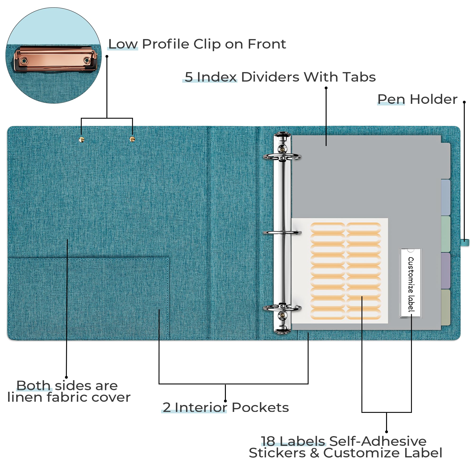 Snapklik.com : EYROZILL 3 Ring Binder 2 Inch, Binder For Letter Size ...