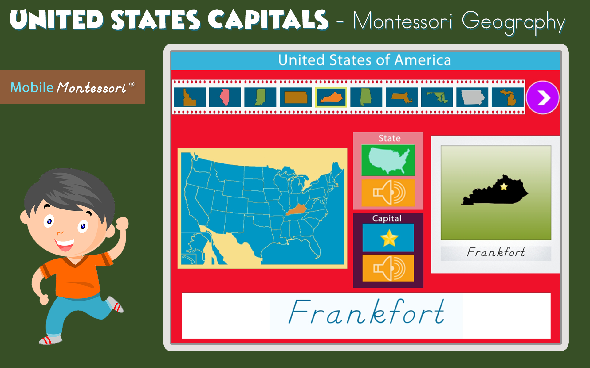 United States Capitals - Montessori Geography - App on Amazon Appstore