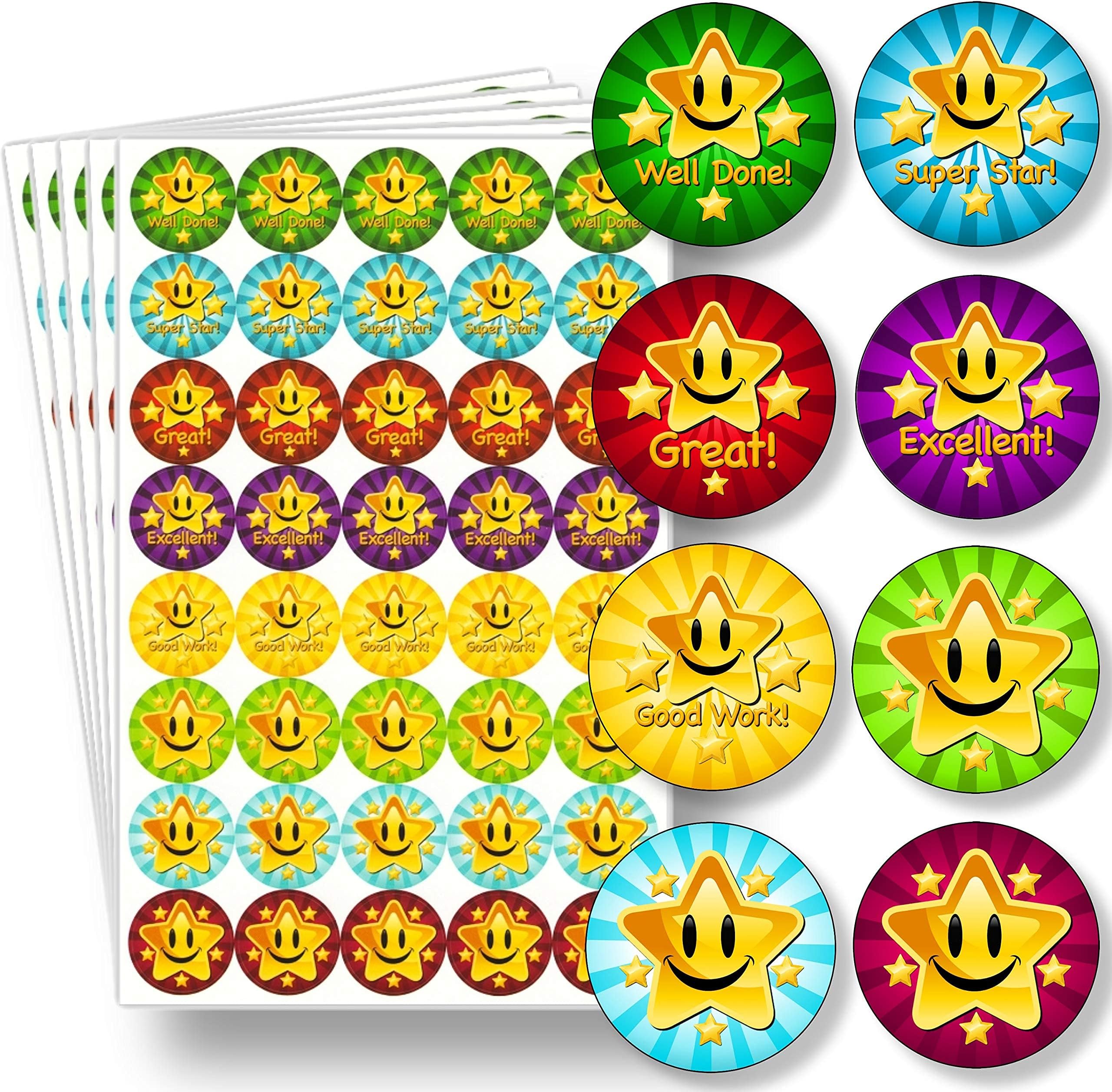 Teacher Reward Stickers for Children - 200 Premium Well Done Reward ...