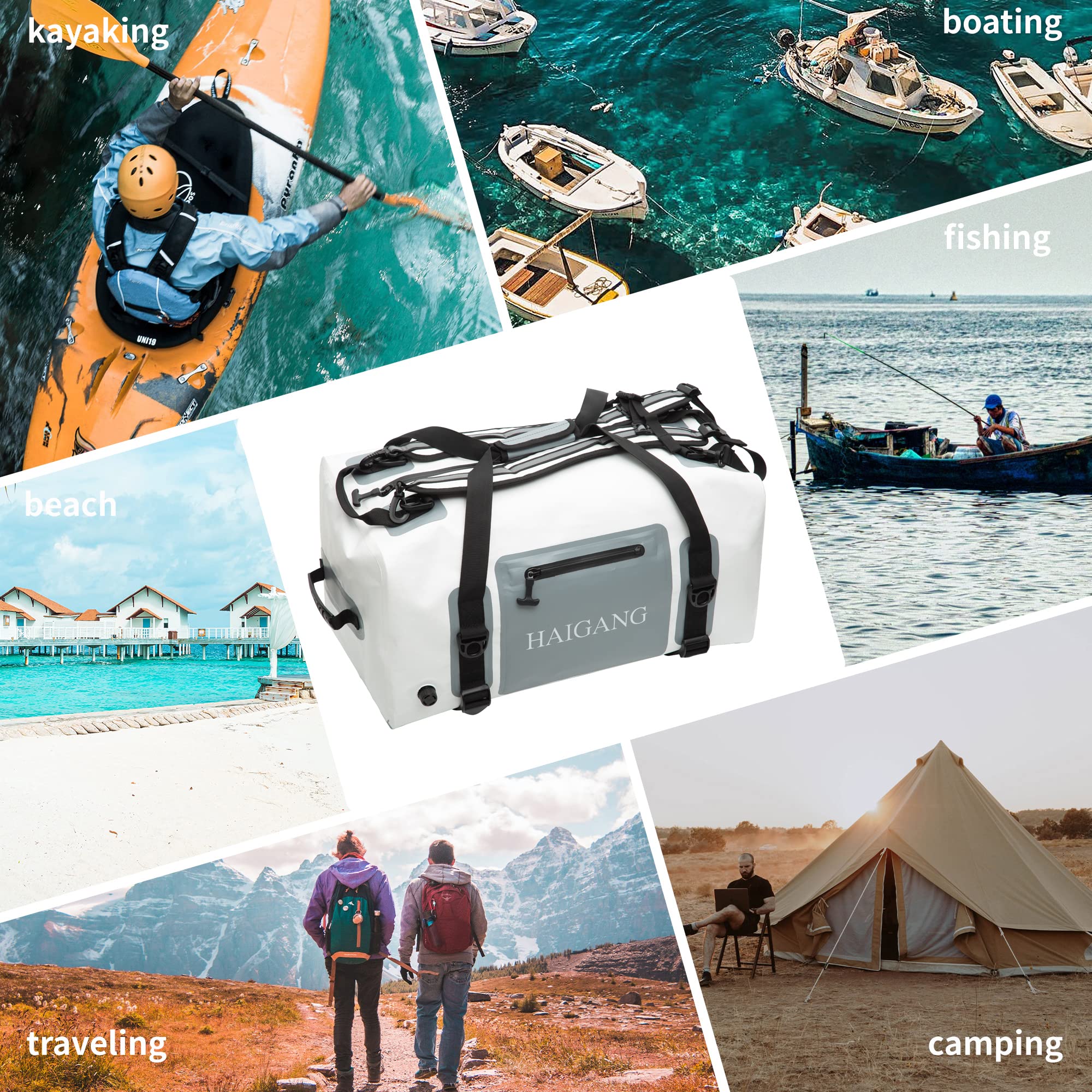 Haigang 110L Waterproof Duffel Bag Heavy Duty Dry Bag Outdoors Large ...