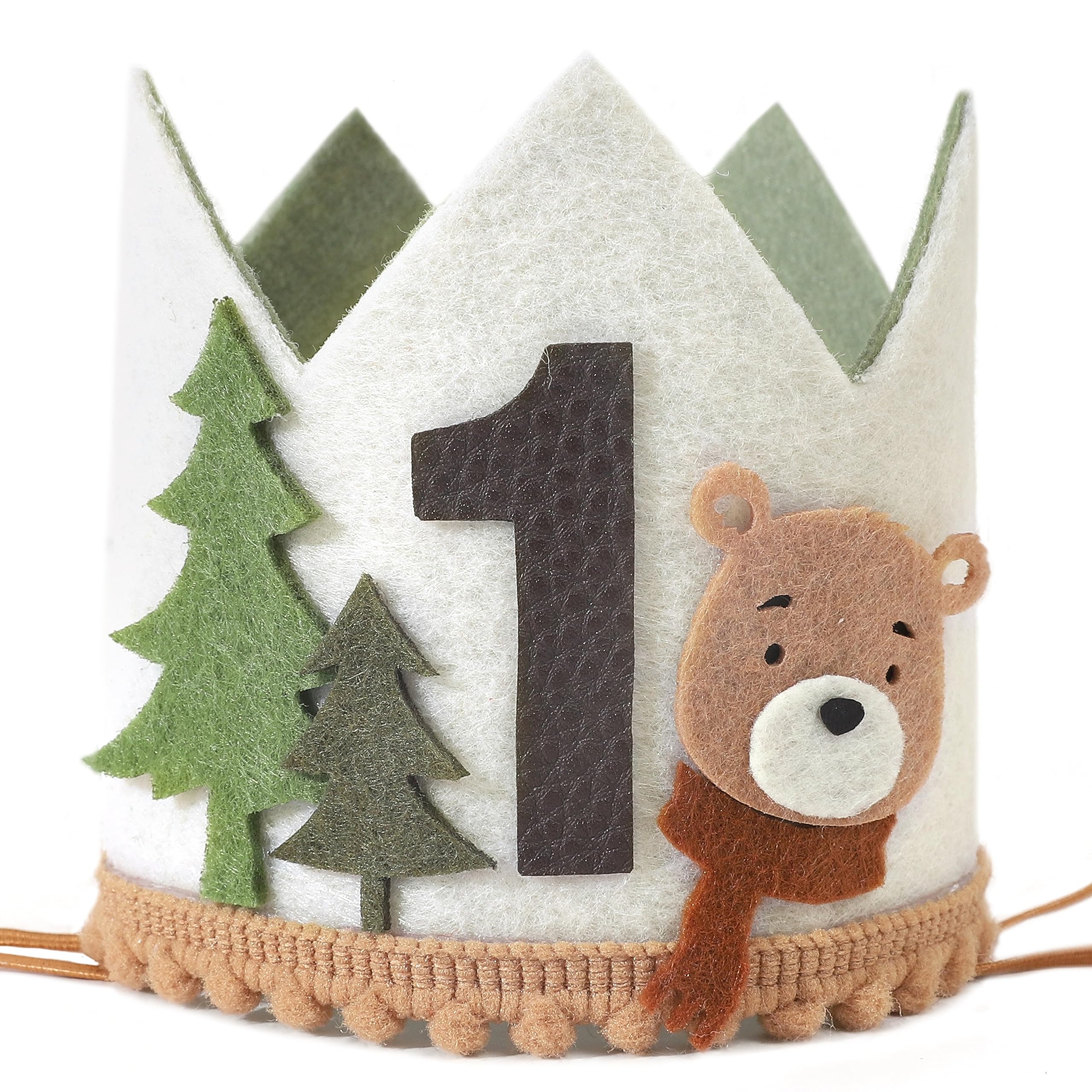 Amazon.com: Agkvw One Happy Camper Birthday Crown - Teddy Bear First ...