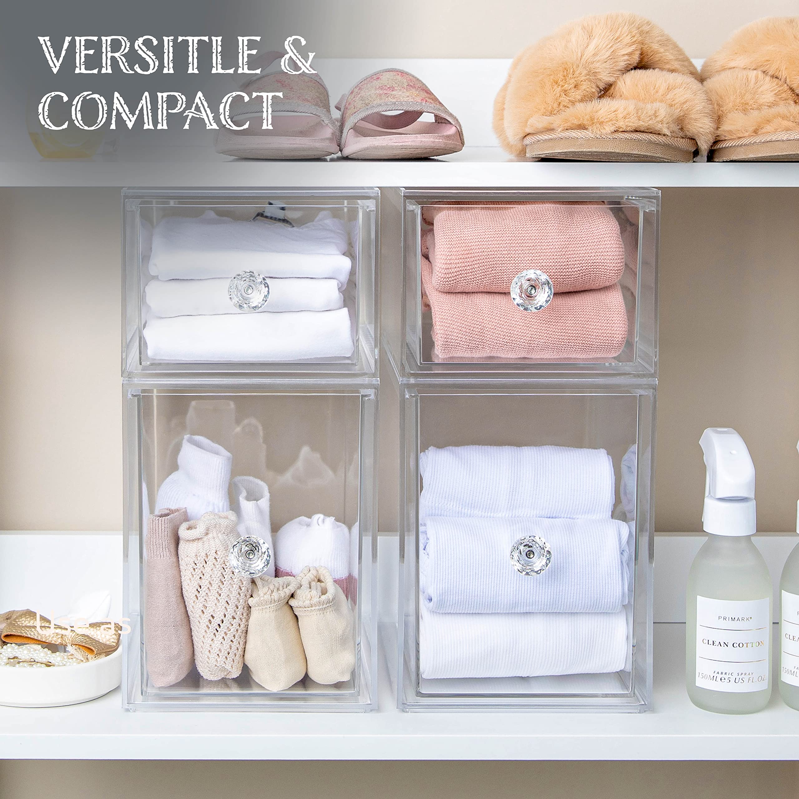 Snapklik.com : Oizeir Clear Drawer Organizers - Acrylic, Durable ...