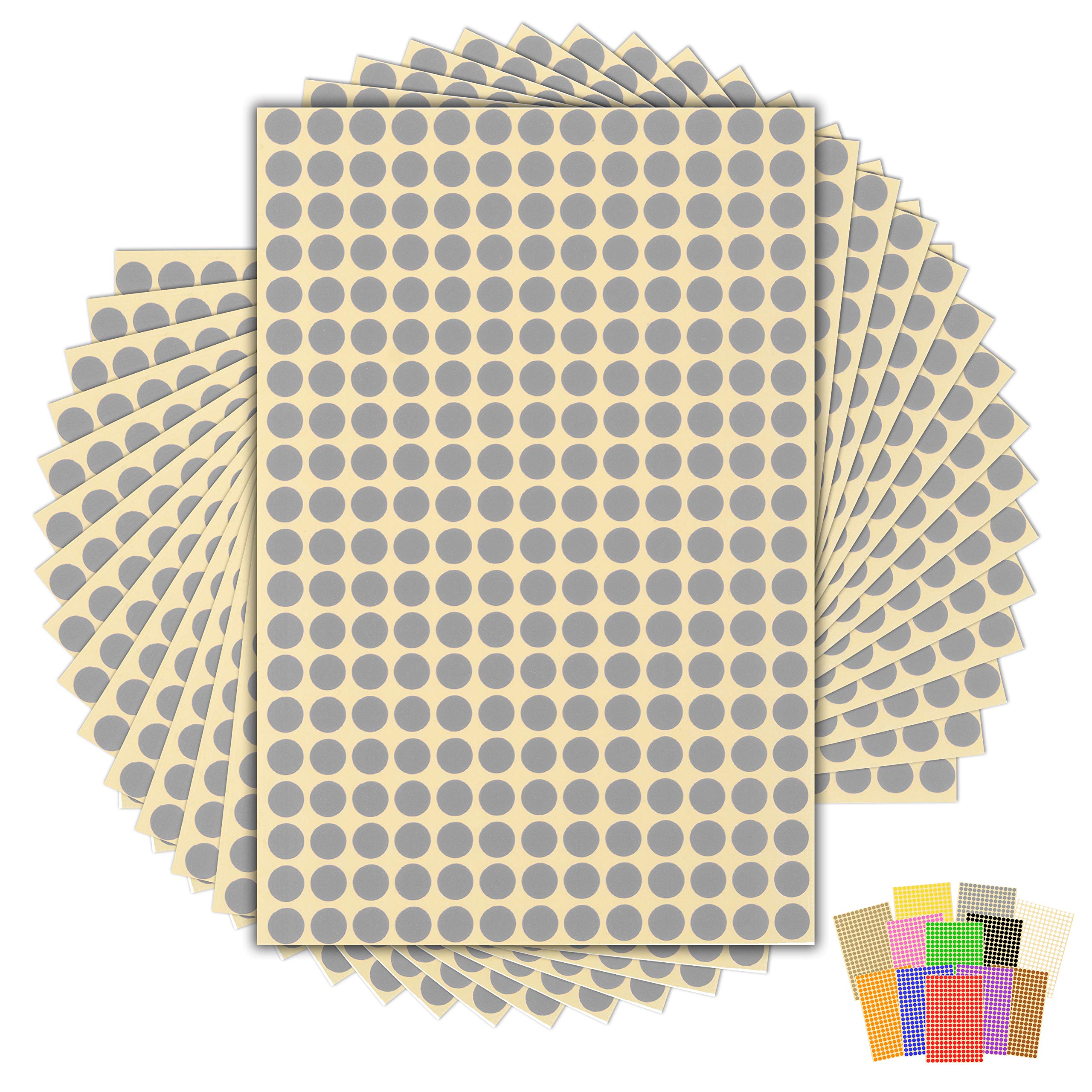 3,900 x Silver Sticky Dots - 8mm - Round Colour Coding Dot Stickers ...