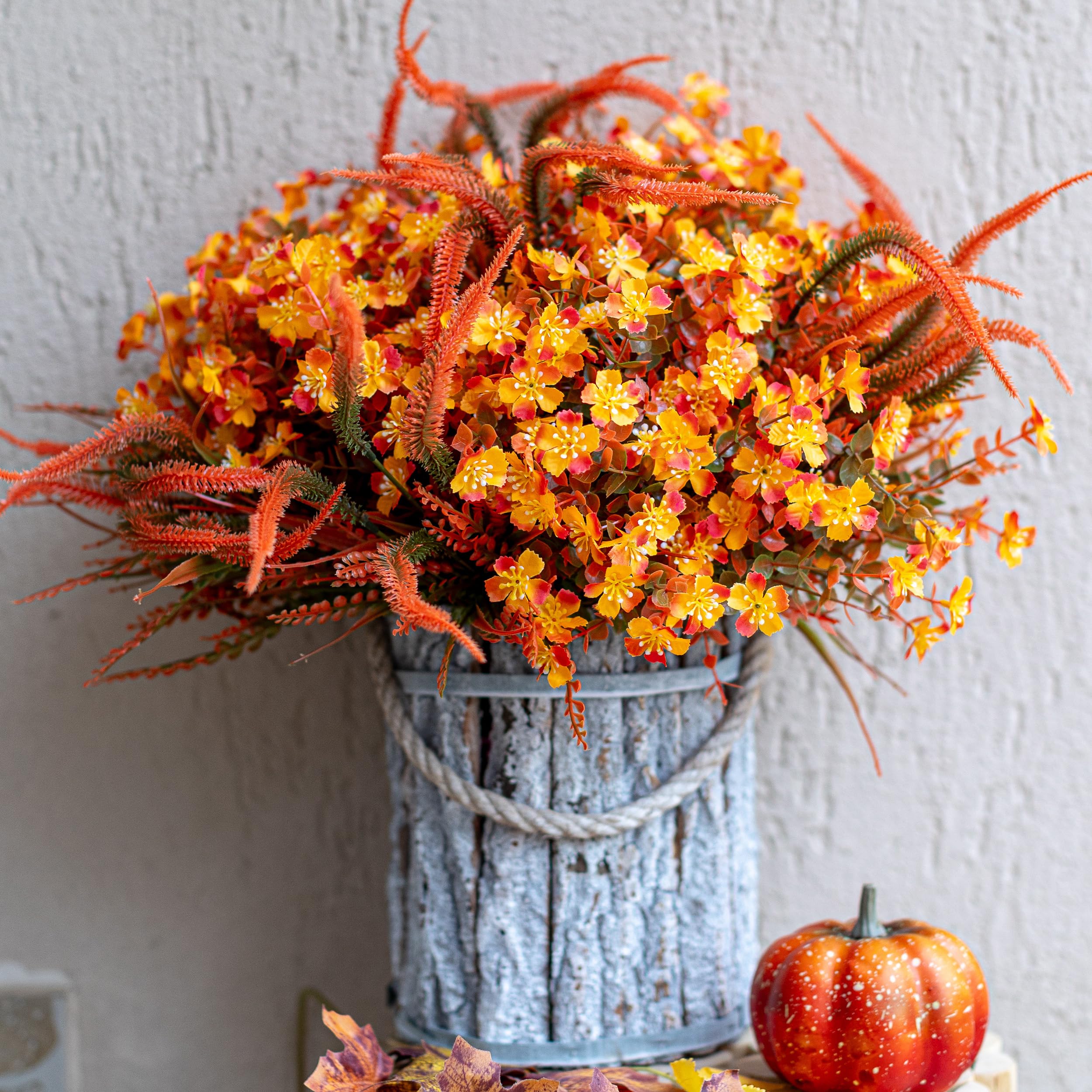 Amazon.com: AXYLEX Artificial Fall Flowers for Outdoors Fake Mums - 16 ...