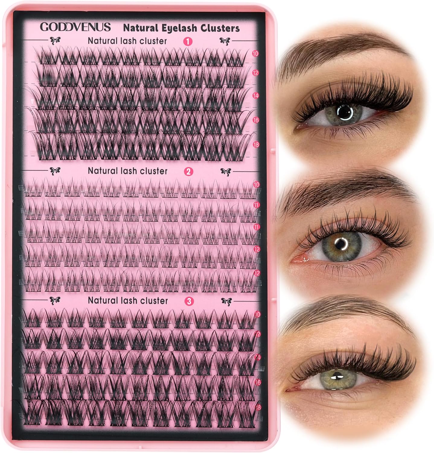 Goddvenus Wispy Cluster Lashes Natural Individual Eyelashes 3 Styles ...