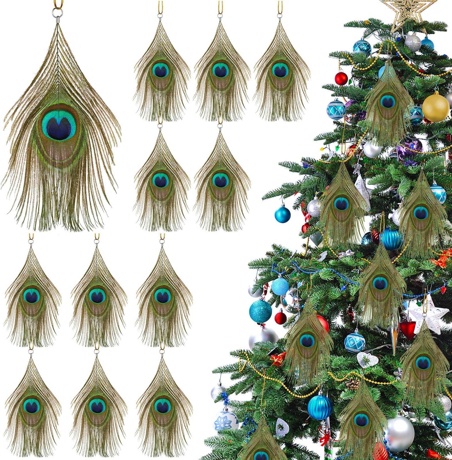 Amazon.com: Peacock Glittered Sequin Ball Ornament 100mm : Home & Kitchen