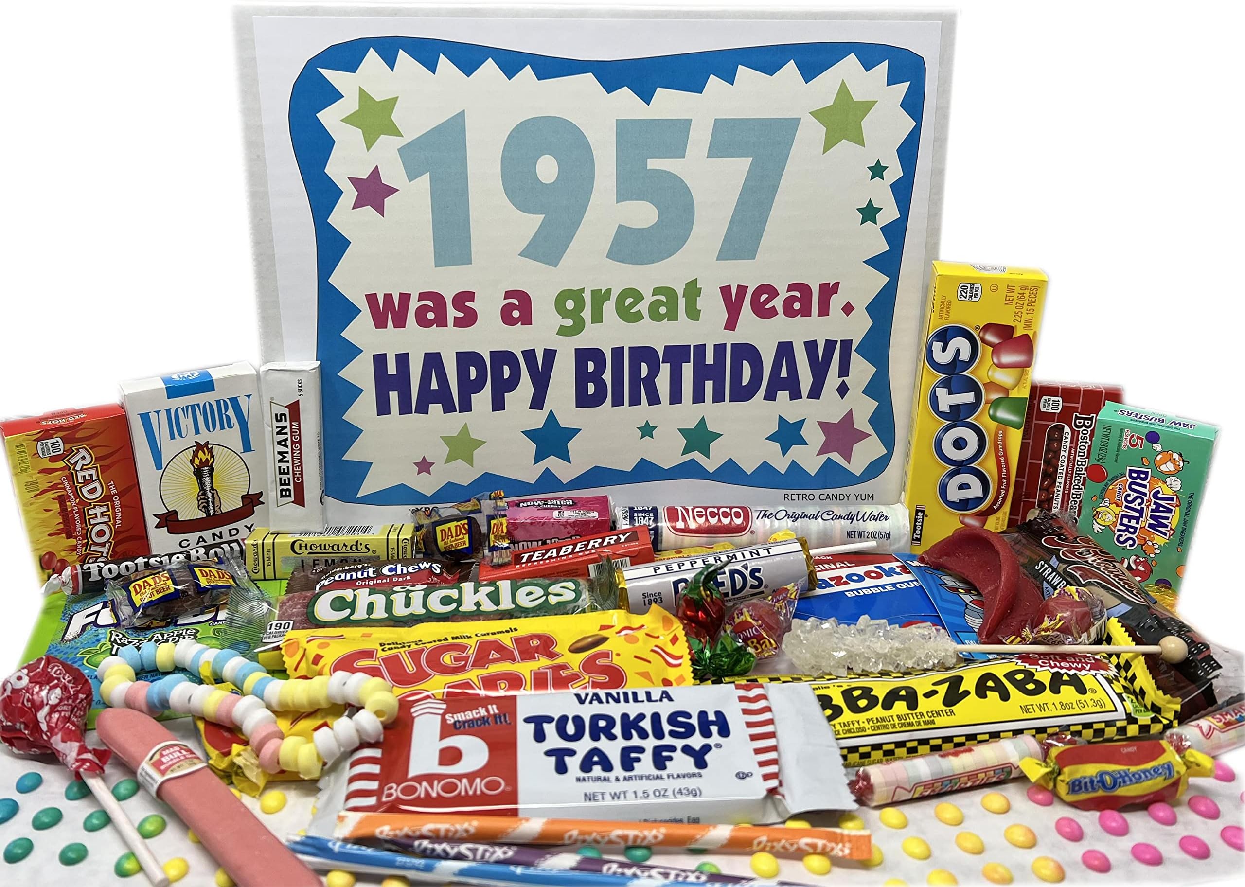 Amazon.com : RETRO CANDY YUM ~ 1964 60th Birthday Gift Box Nostalgic ...