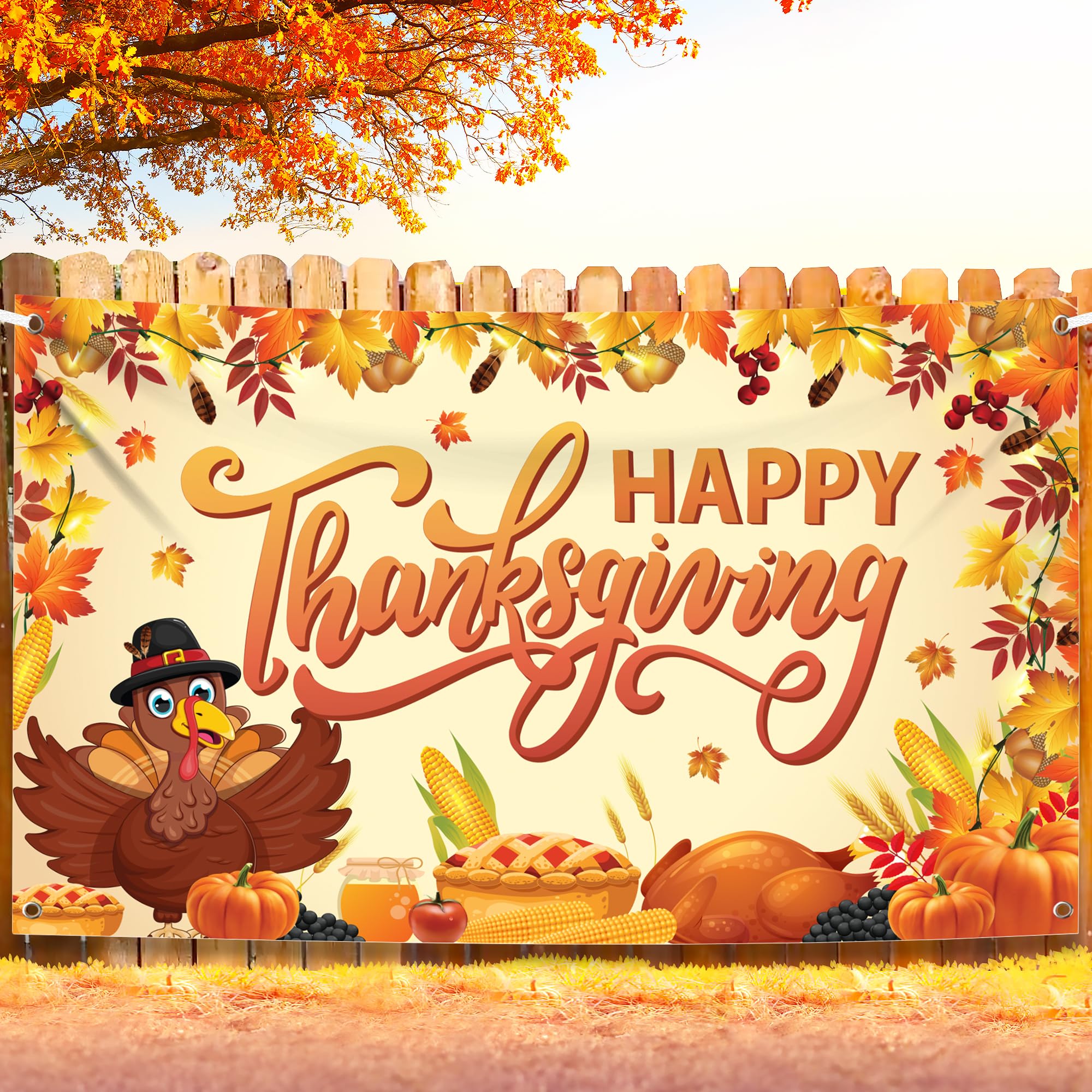 Amazon.com: KatchOn, Happy Thanksgiving Banner - XtraLarge, 72x44 Inch ...