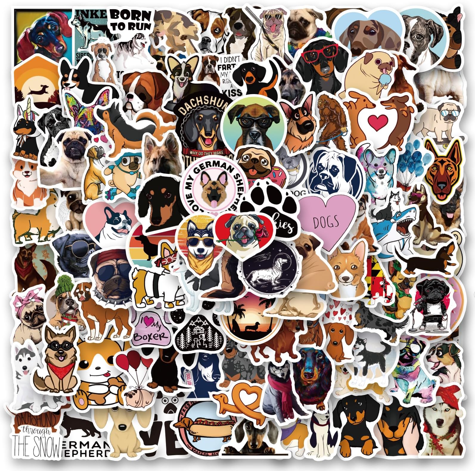 Amazon.com: 300 Pieces Cute Dog Stickers Puppy Decals Waterproof Vinyl ...