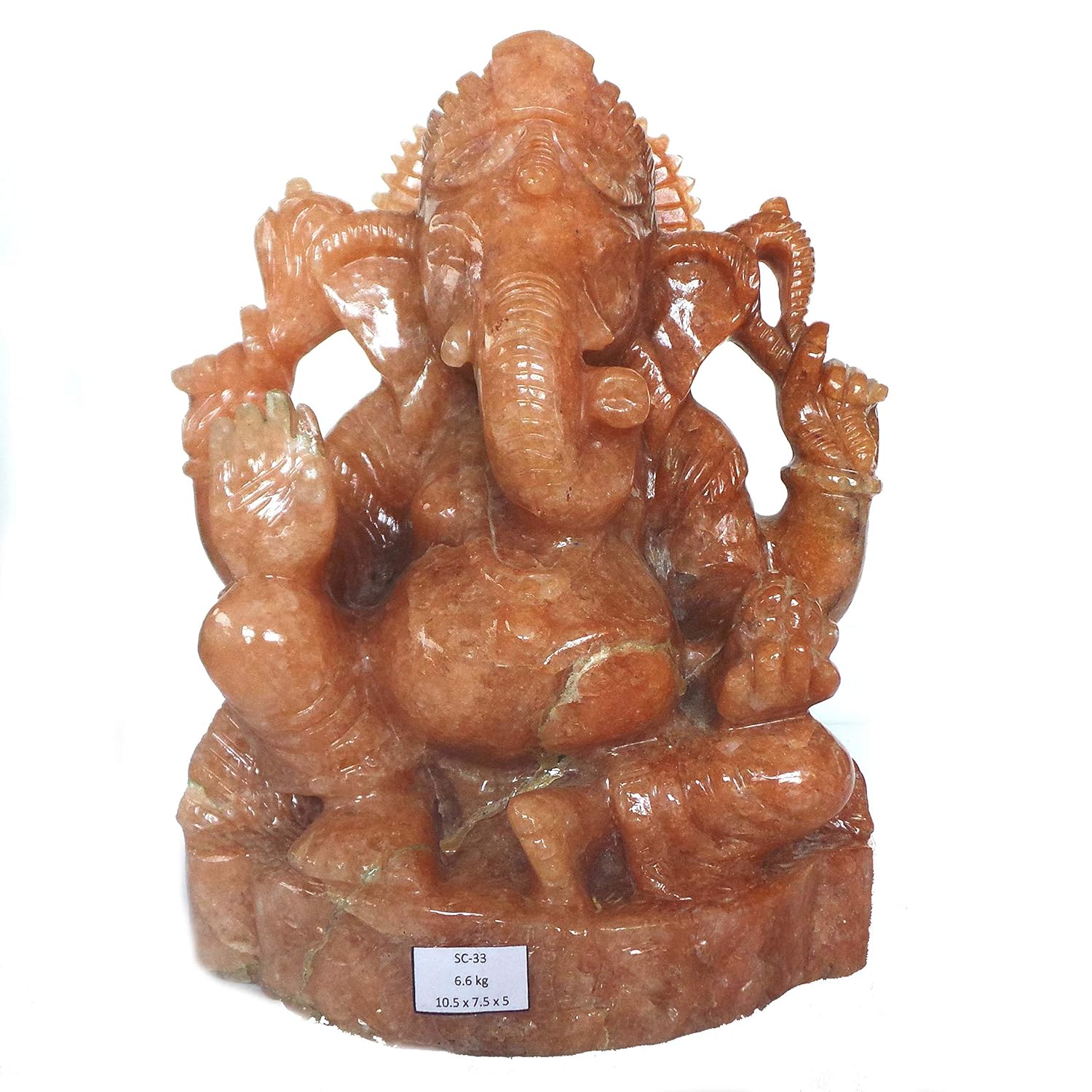 Buy gemsindia 6.6 kg Shine Spiritual Aventurine Ganesha Idol 10.5 ...