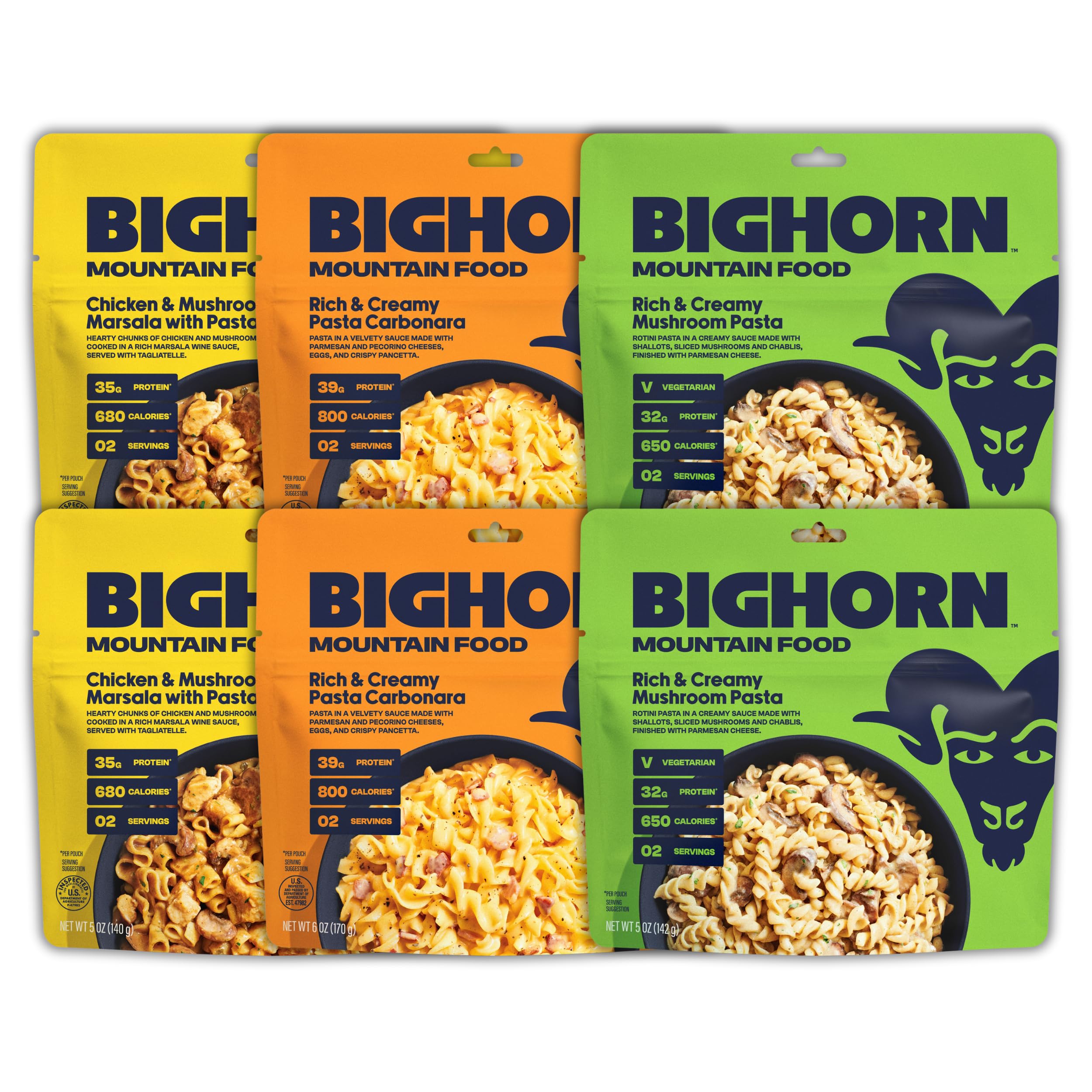Amazon.com: BIGHORN Mountain Food - Pasta Feed Expedition Pack - contains 6 pouches | 12 ...