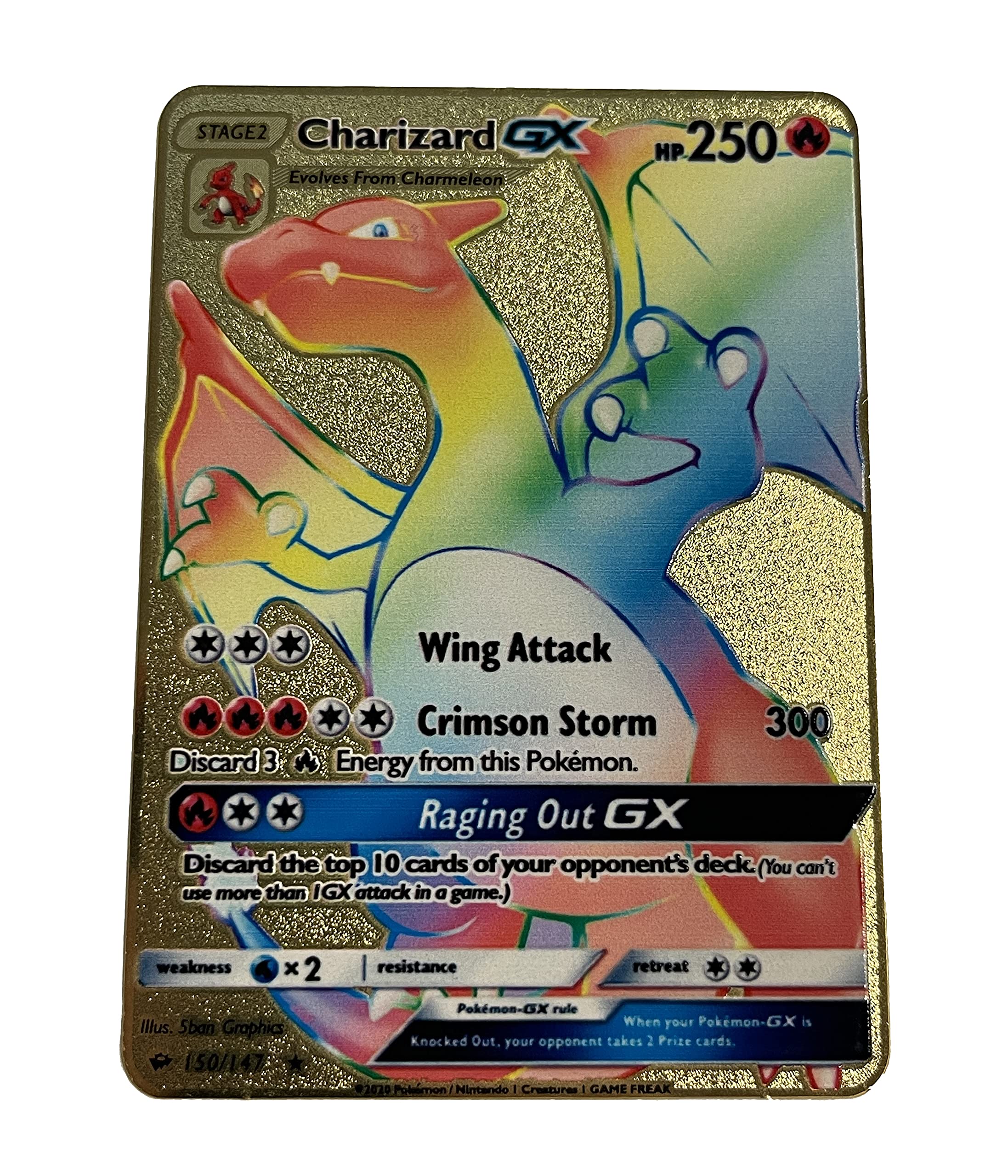 Buy Gold Charizard GX Edition Card - Collector's Rare Shiny Card ...