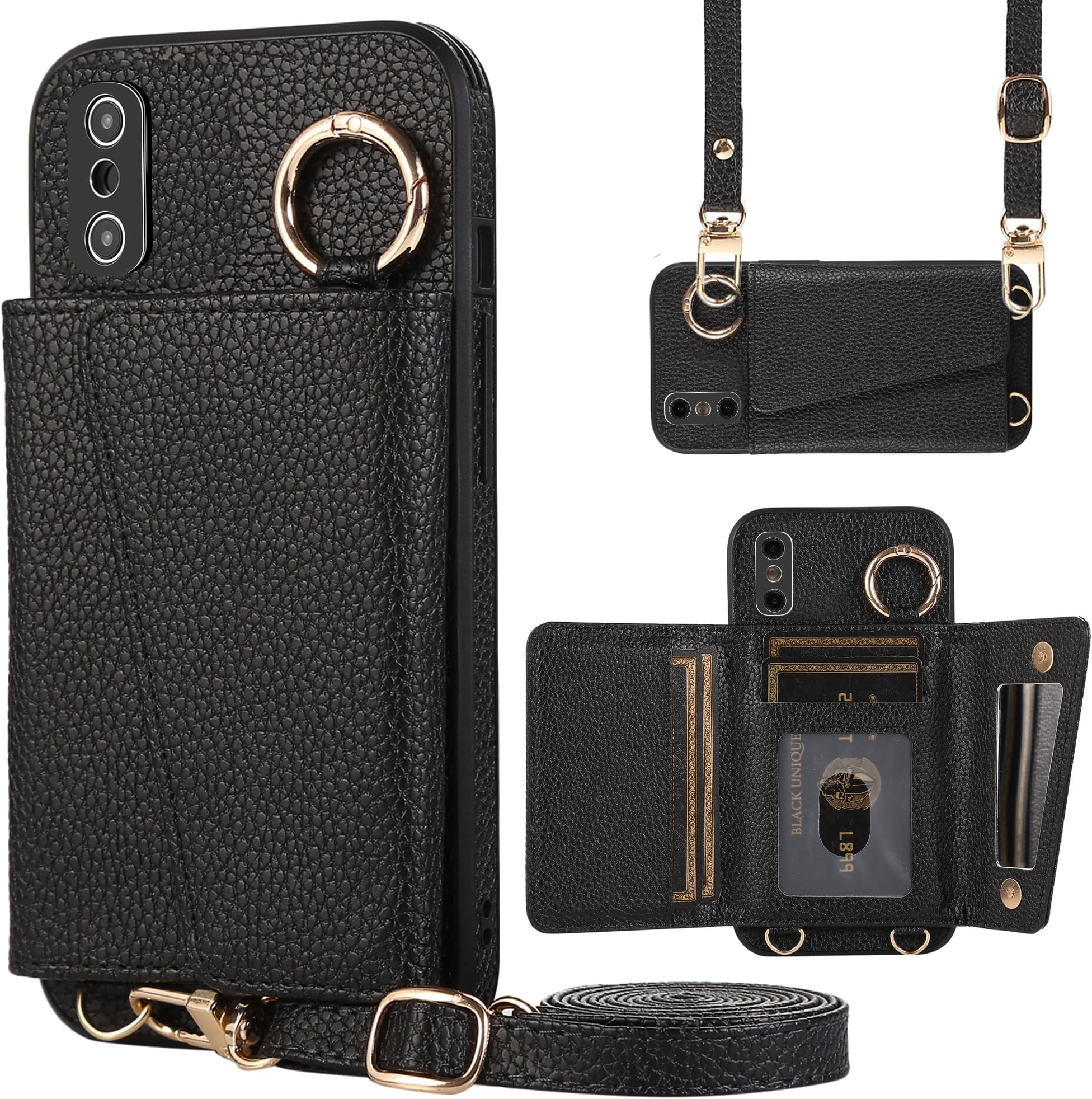 Amazon.co.jp: TENSIK iPhoneX/Xs ケース 手帳型 アイフォンX/XS ショルダー スマホケース iPhone XS iPhone X カバー PUレザー 肩掛け ...