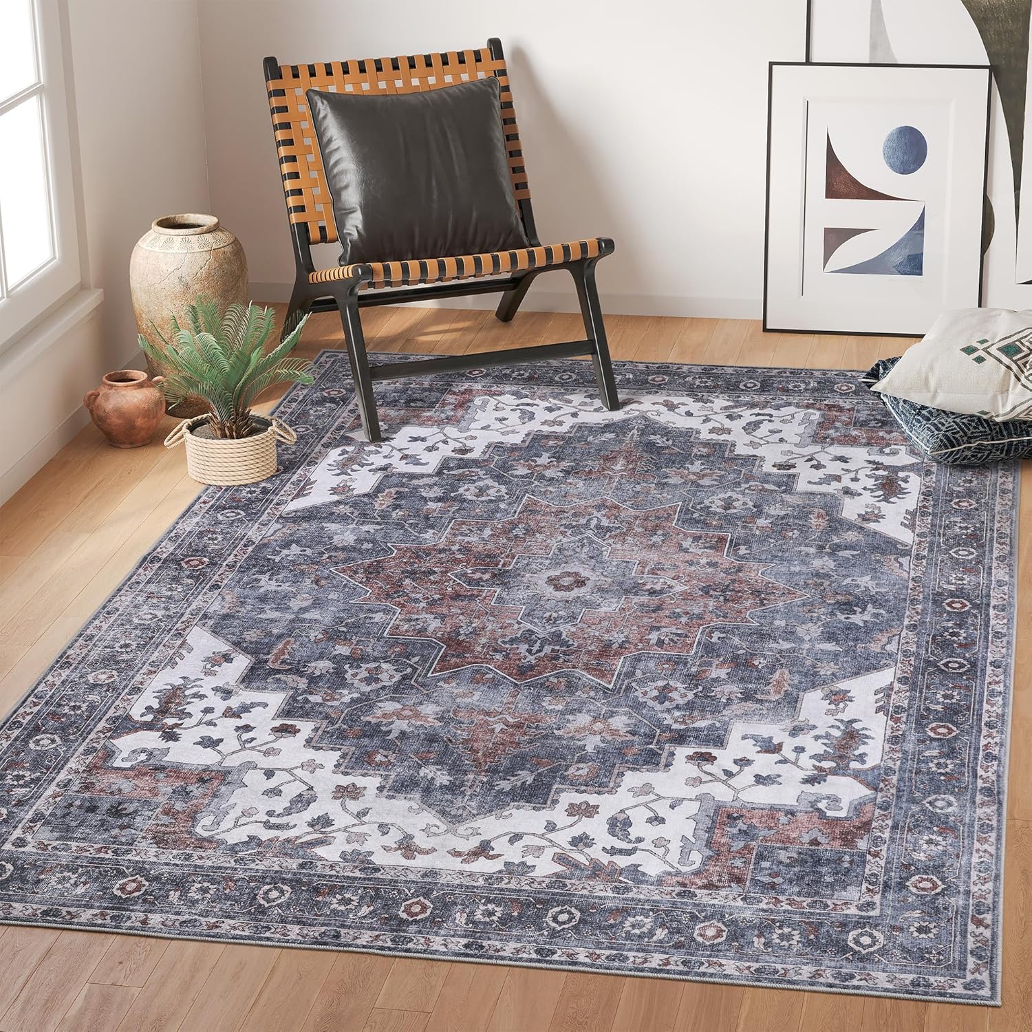 Amazon.com: ComiComi Washable Rug 5x7 - Ultra Thin Distressed Antique ...