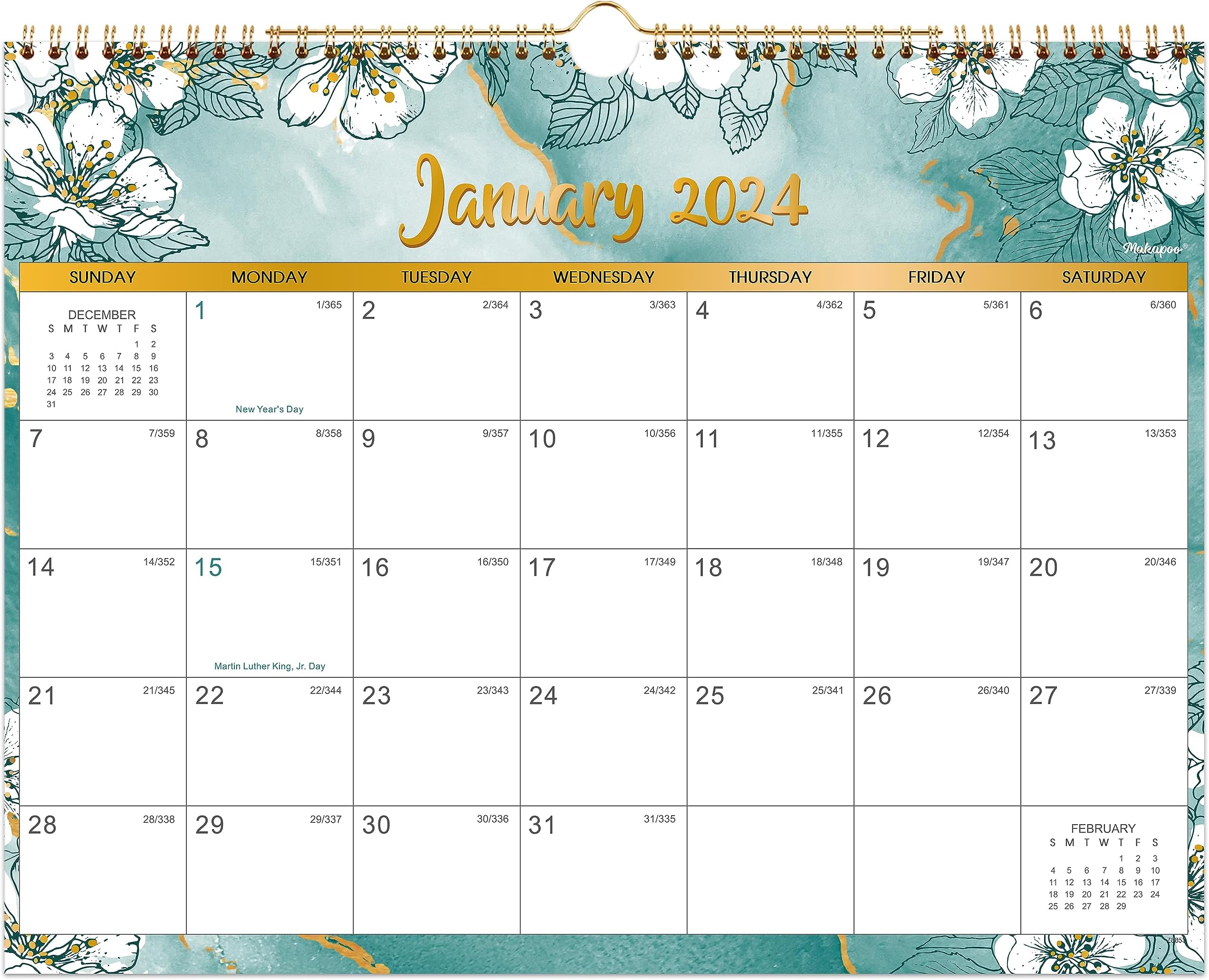 Amazon.com: 2024 Wall Calendar - Calendar 2024, Jan. 2024 - Dec. 2024 ...