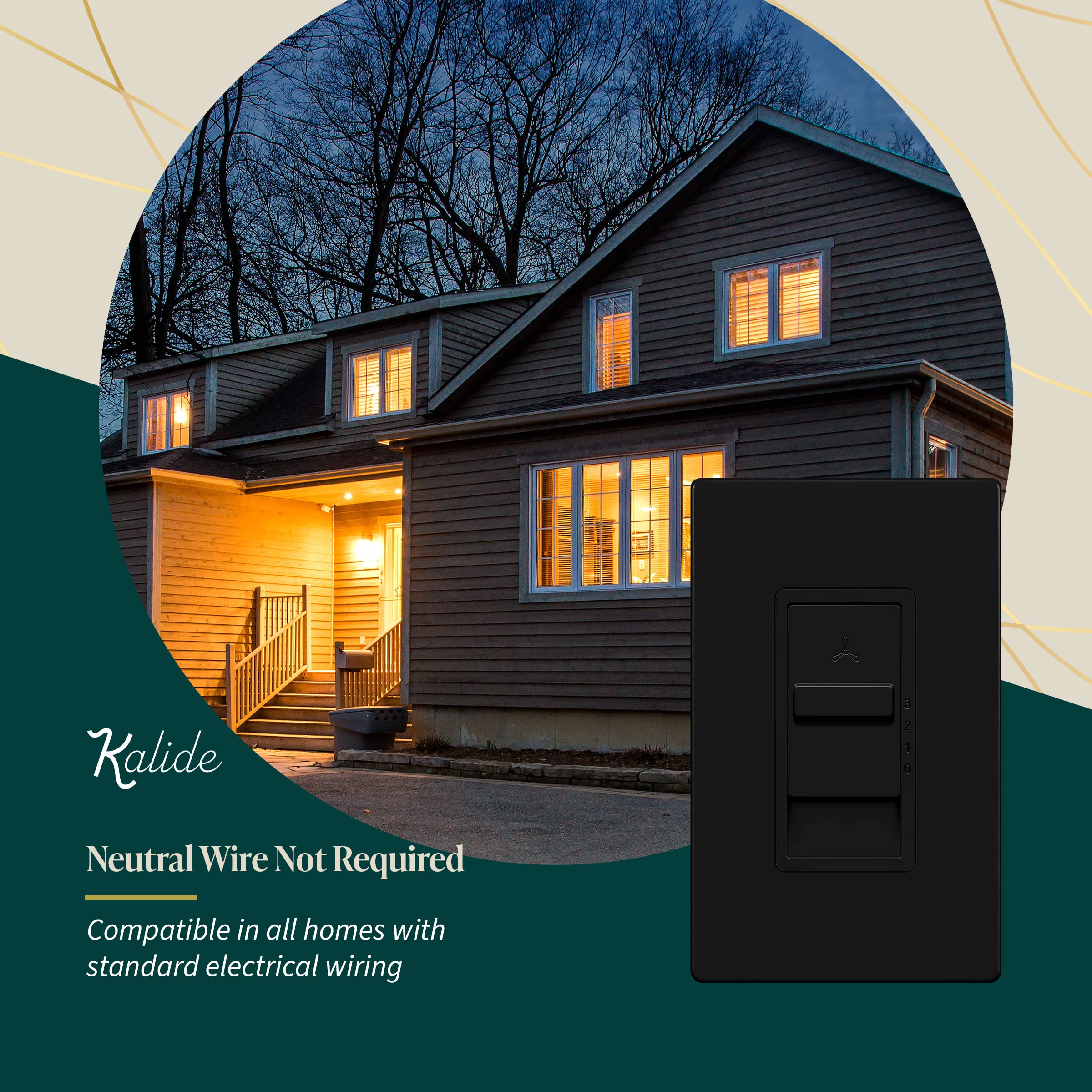 Snapklik.com : Kalide Fan Speed Control Switch, 3-Speed Fan Wall Switch ...