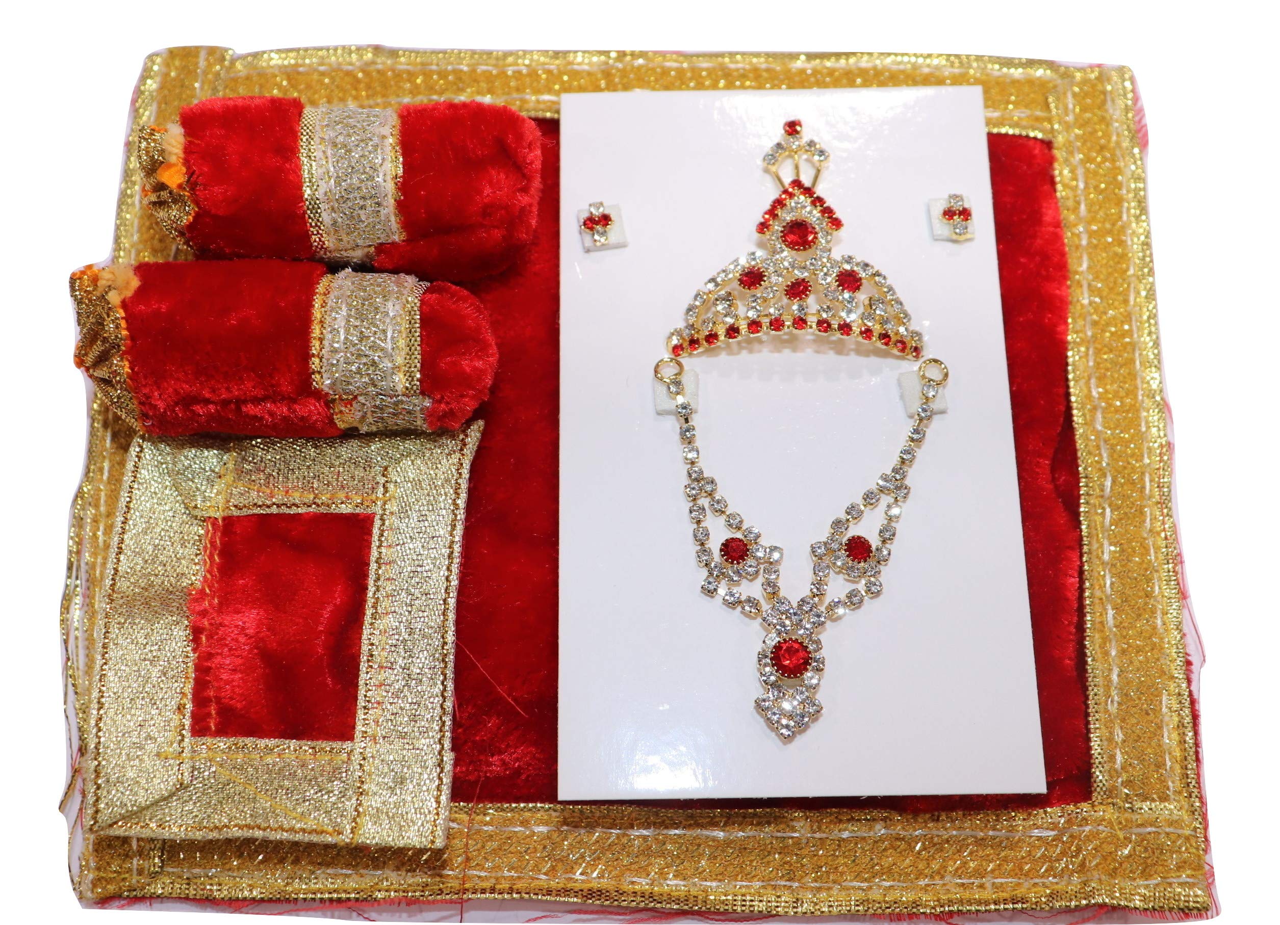 Buy Reliable Krishna Stone Mukut Mala Shringar Set /Kantha Haar and ...