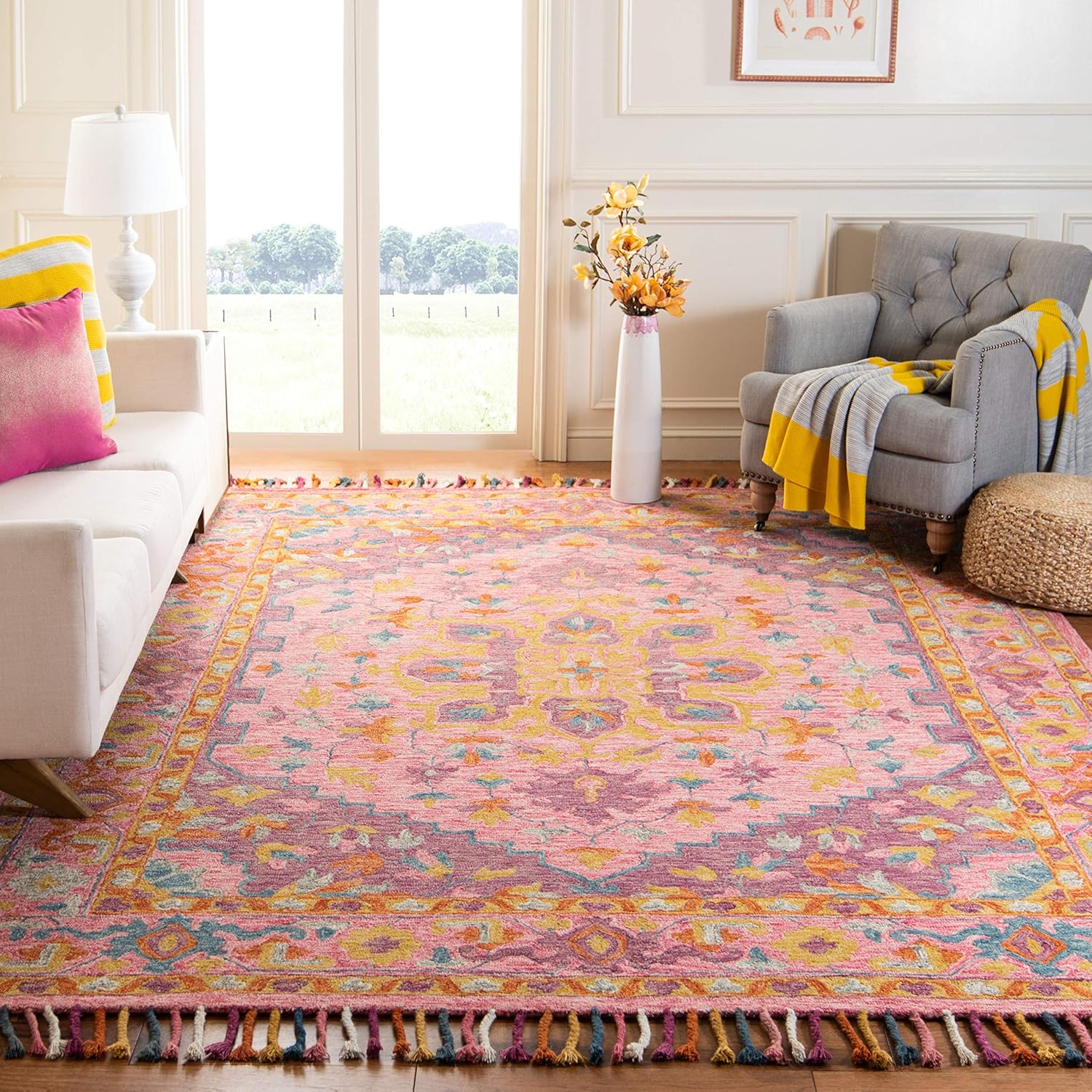 Safavieh Aspen Collection APN226A Pink And Violet Premium Wool Area Rug