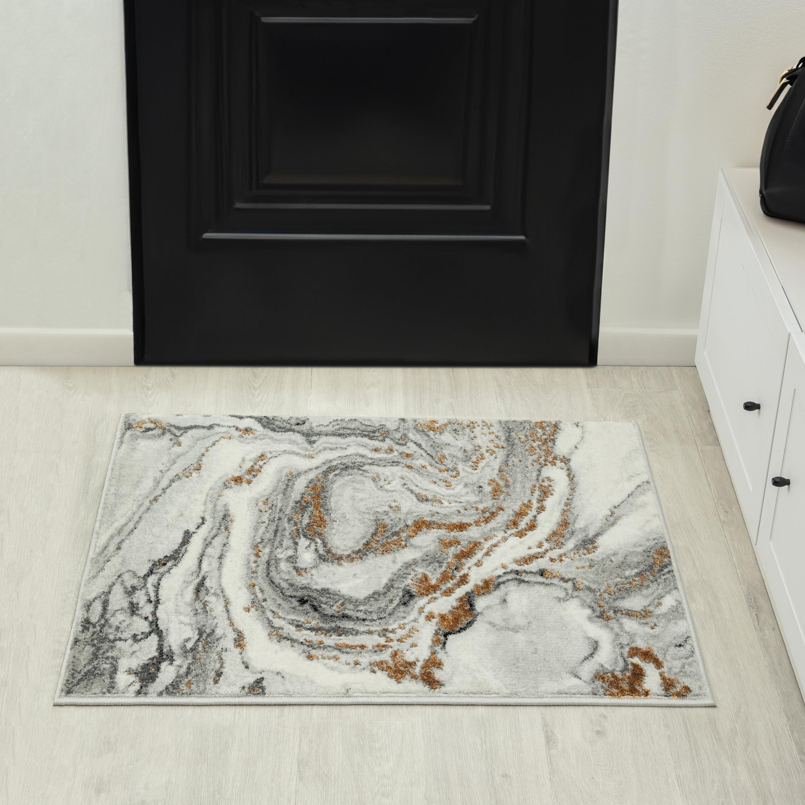 Amazon.com: LUXE WEAVERS Marble Effect Abstract Gray 2x3 Area Rug ...