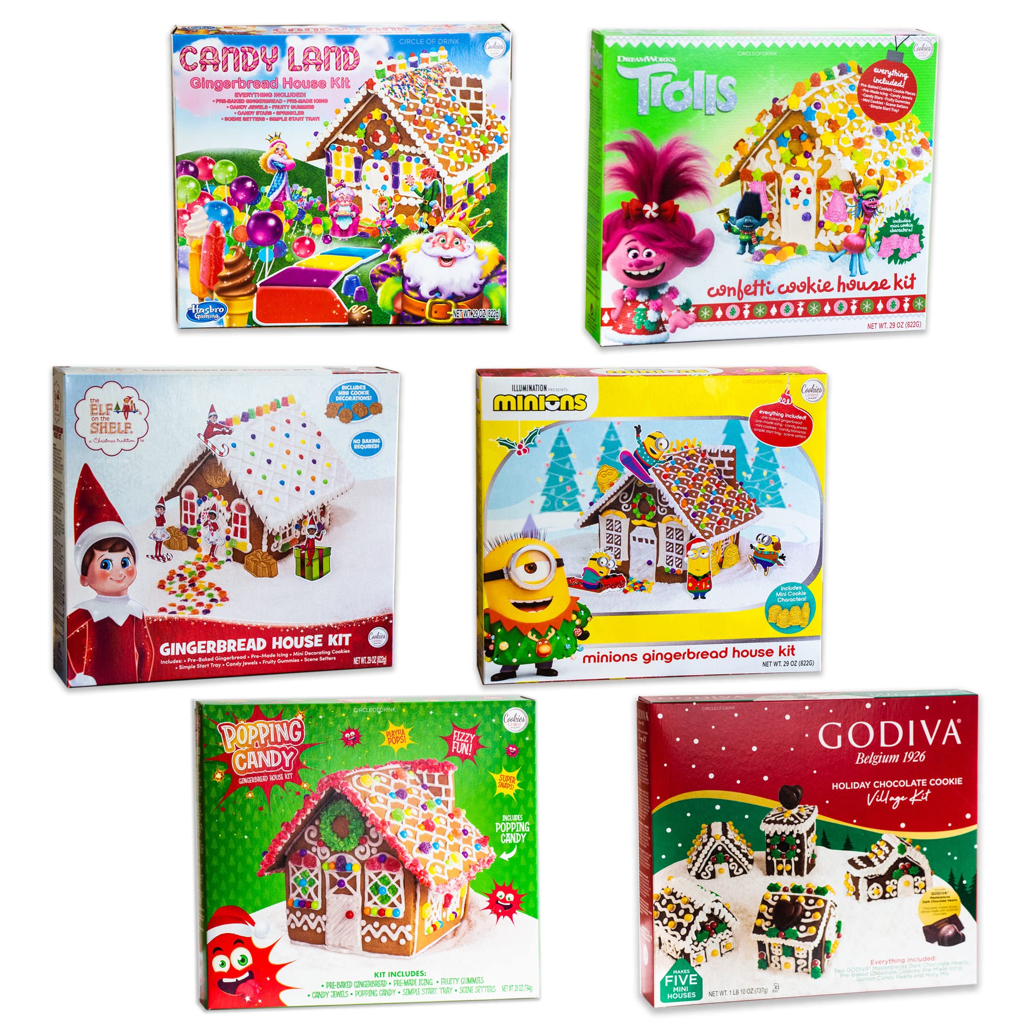 Buy Gingerbread House Kit - Variety Pack - Elf, Godiva Village, Minions ...