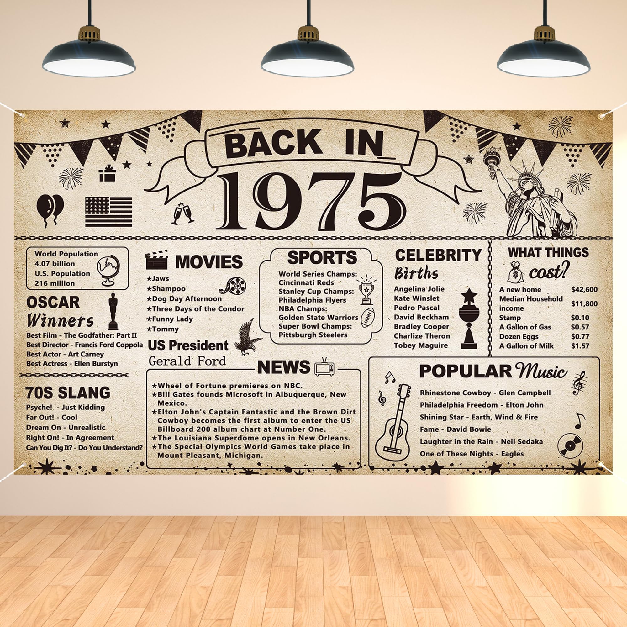 Amazon.com: DARUNAXY 50th Birthday Party Decorations, Vintage Back in ...