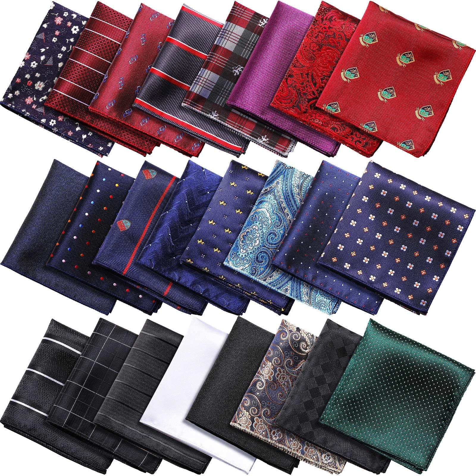Amazon.com: UUYYEO 10 Pcs Mens Pocket Squares Satin Handkerchiefs ...