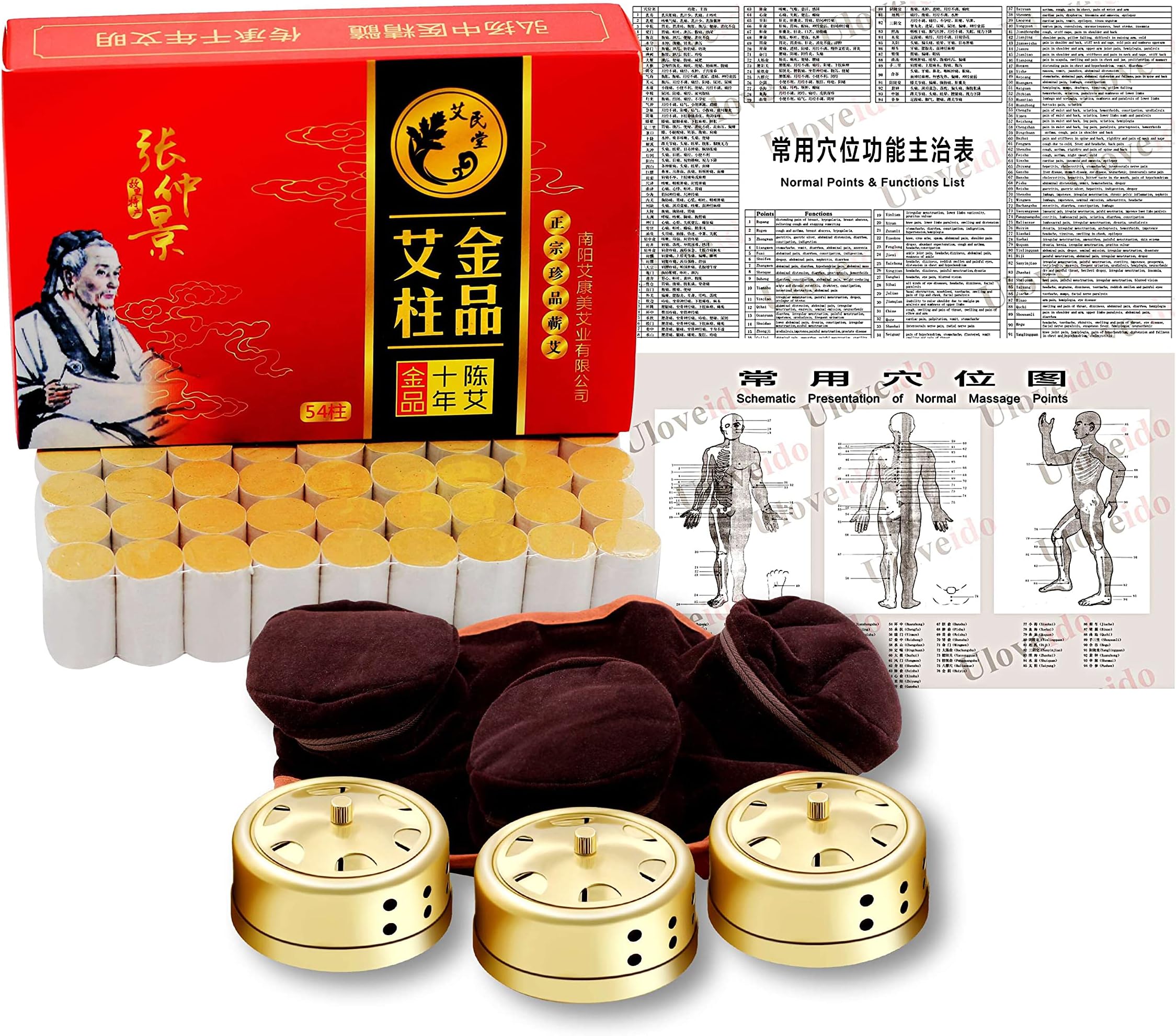 Amazon.com: Chinese Moxibustion Box Kit Moxa Box Tools Smokeless ...