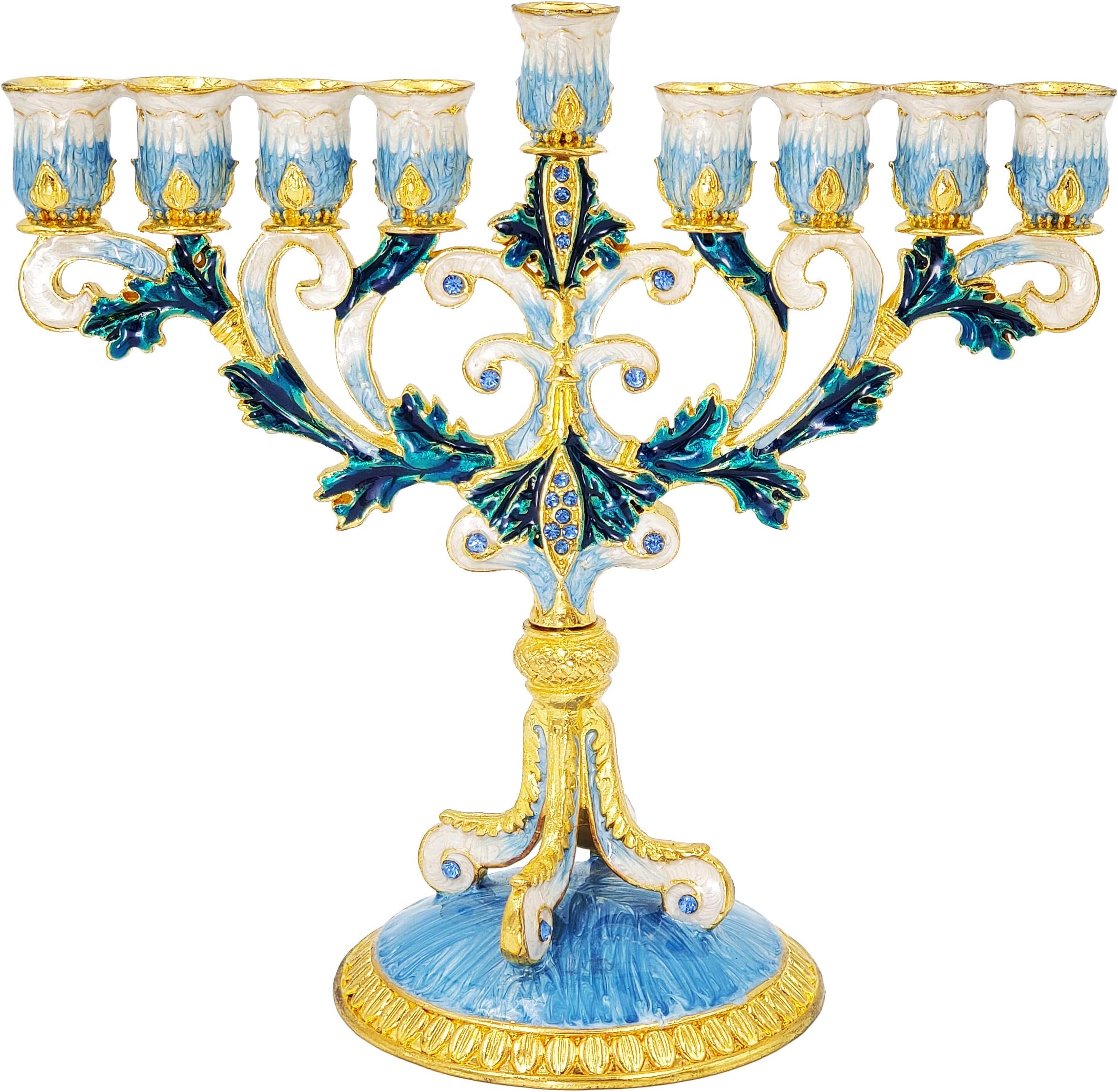 Amazon.com: The Dreidel Company Enameled Metal Menorah with Jeweled ...