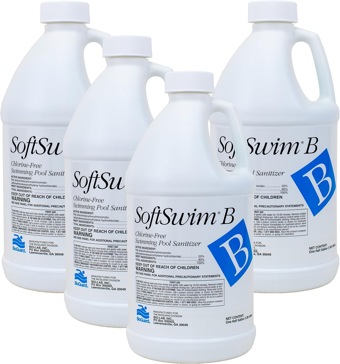 Amazon.com : BioGuard SoftSwim B, 1/2 Gallon, Pack of 4, Gentle & Non ...