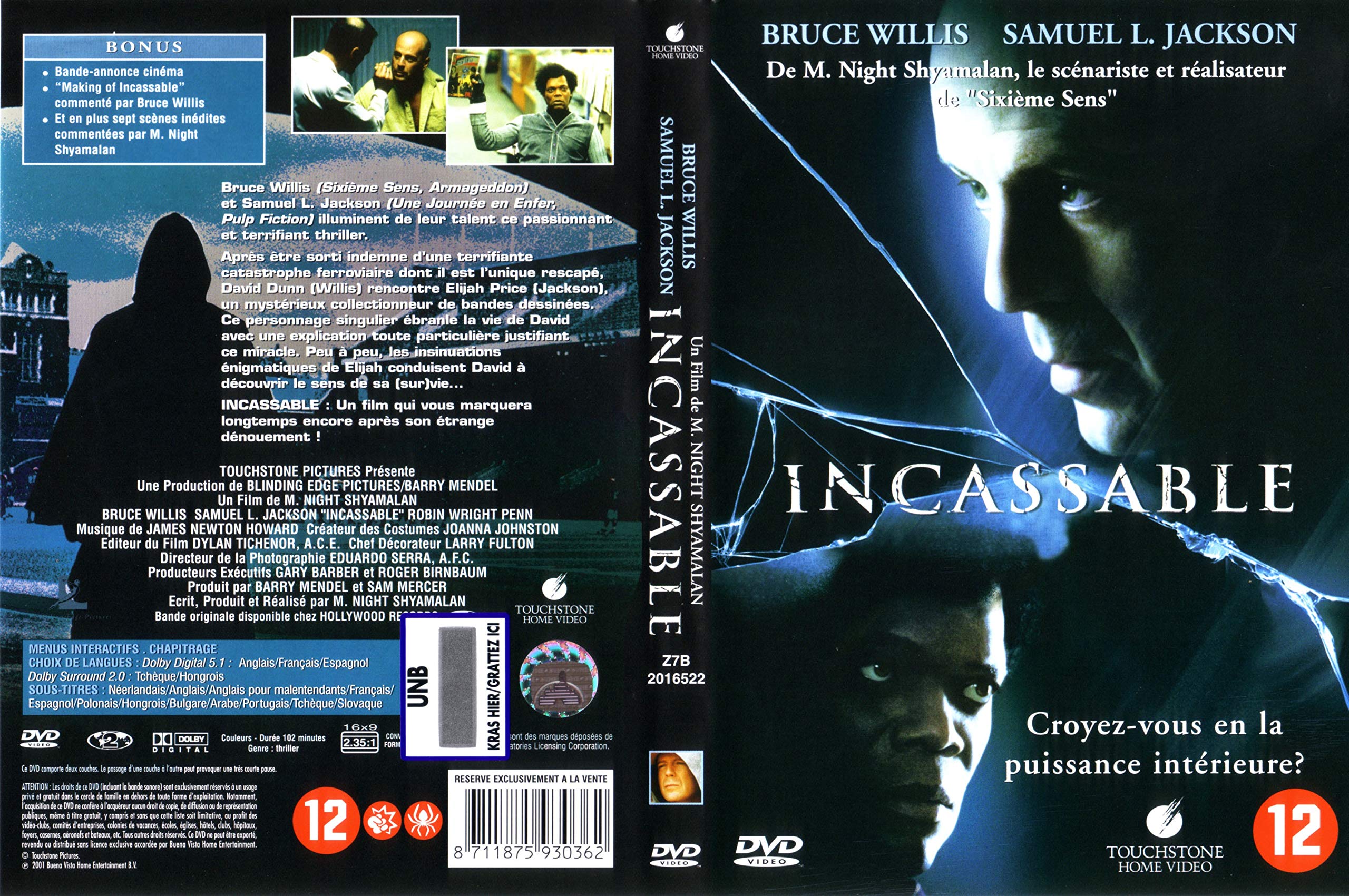 Incassable: Amazon.fr: Willis, Bruce, l.Jackson, Samuel, Wright Penn ...