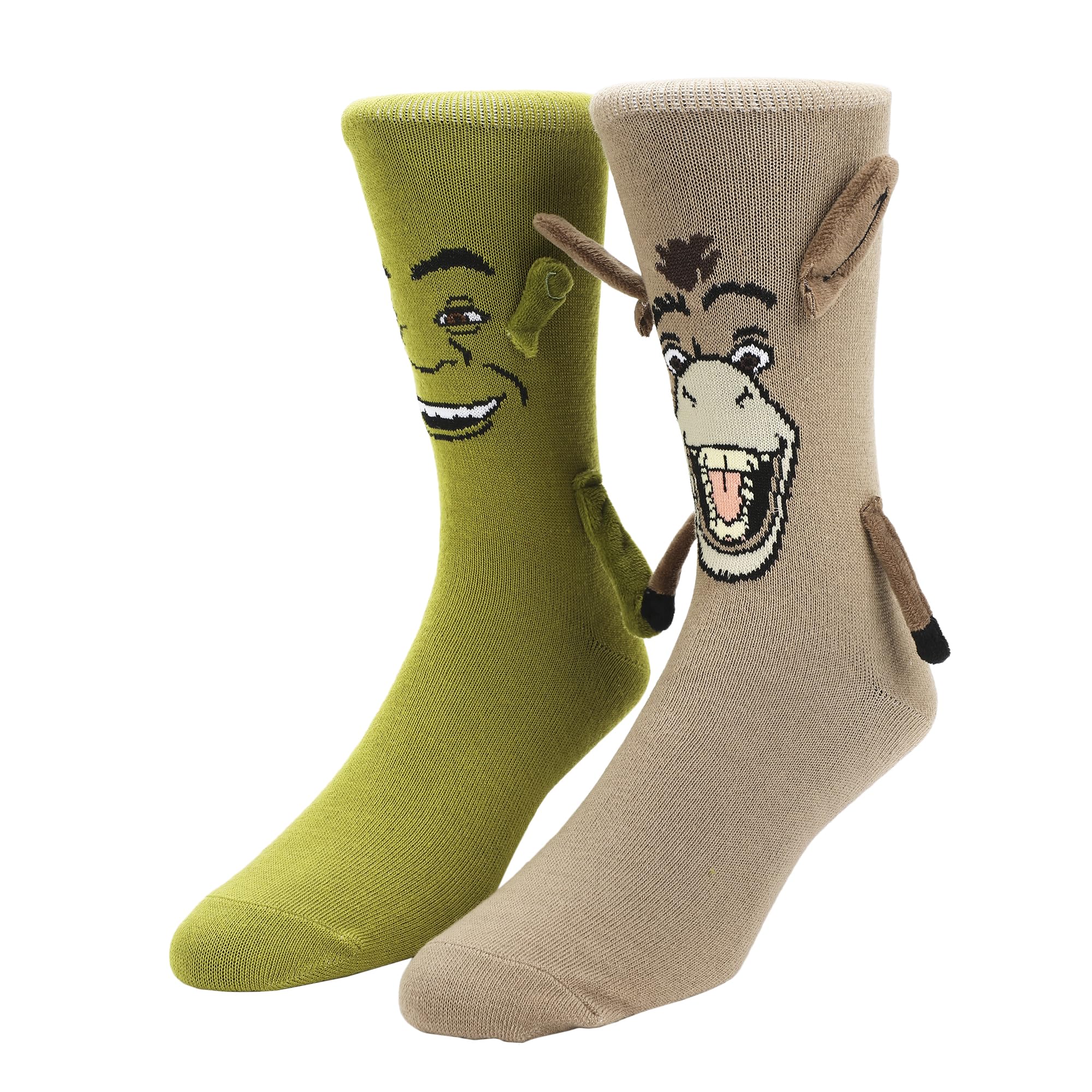 Amazon.com: Bioworld Shrek & Donkey Women's Crew Socks With 3D Arms ...