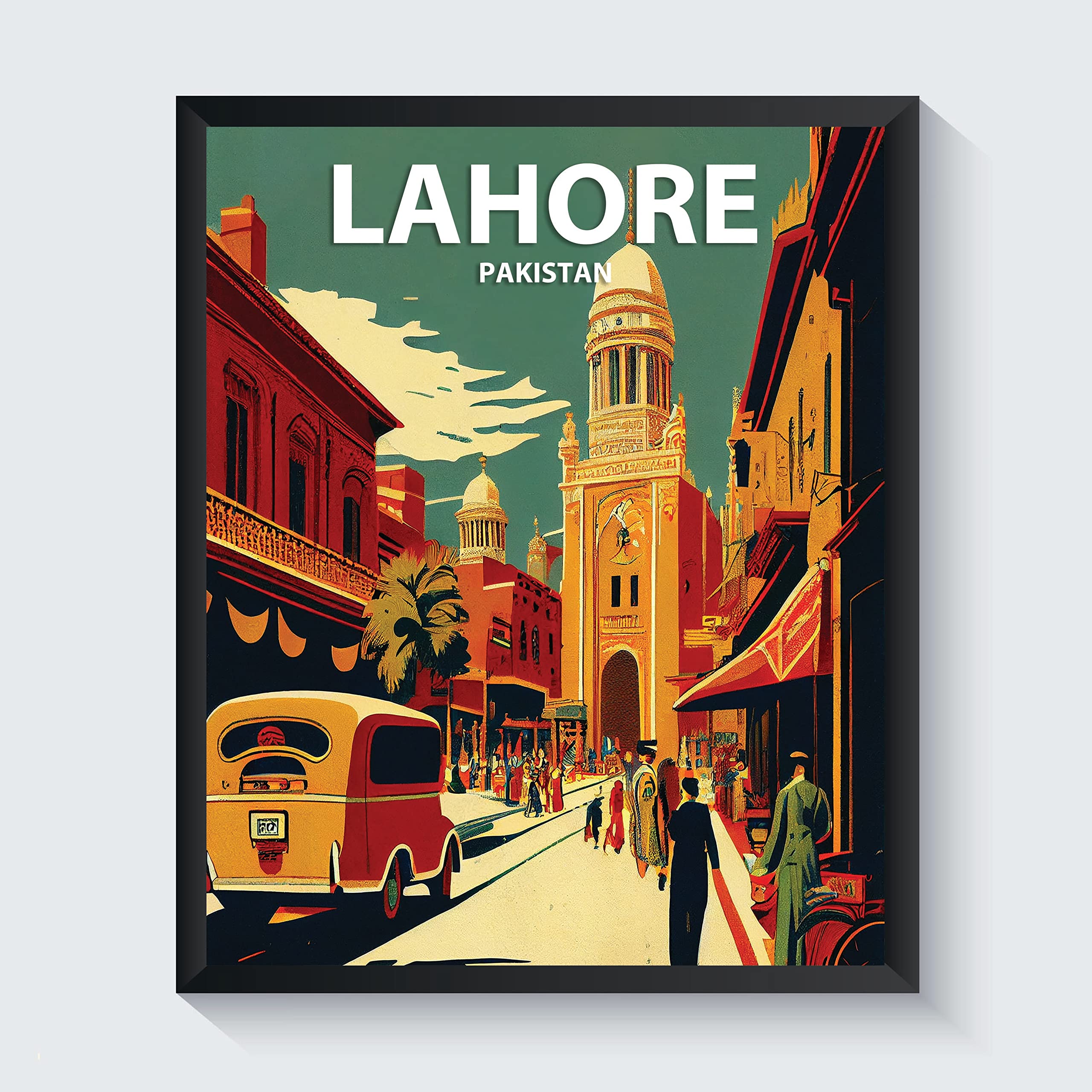 Amazon.com: Lahore Art Print Poster, Pakistan Wall Art Painting Decor ...