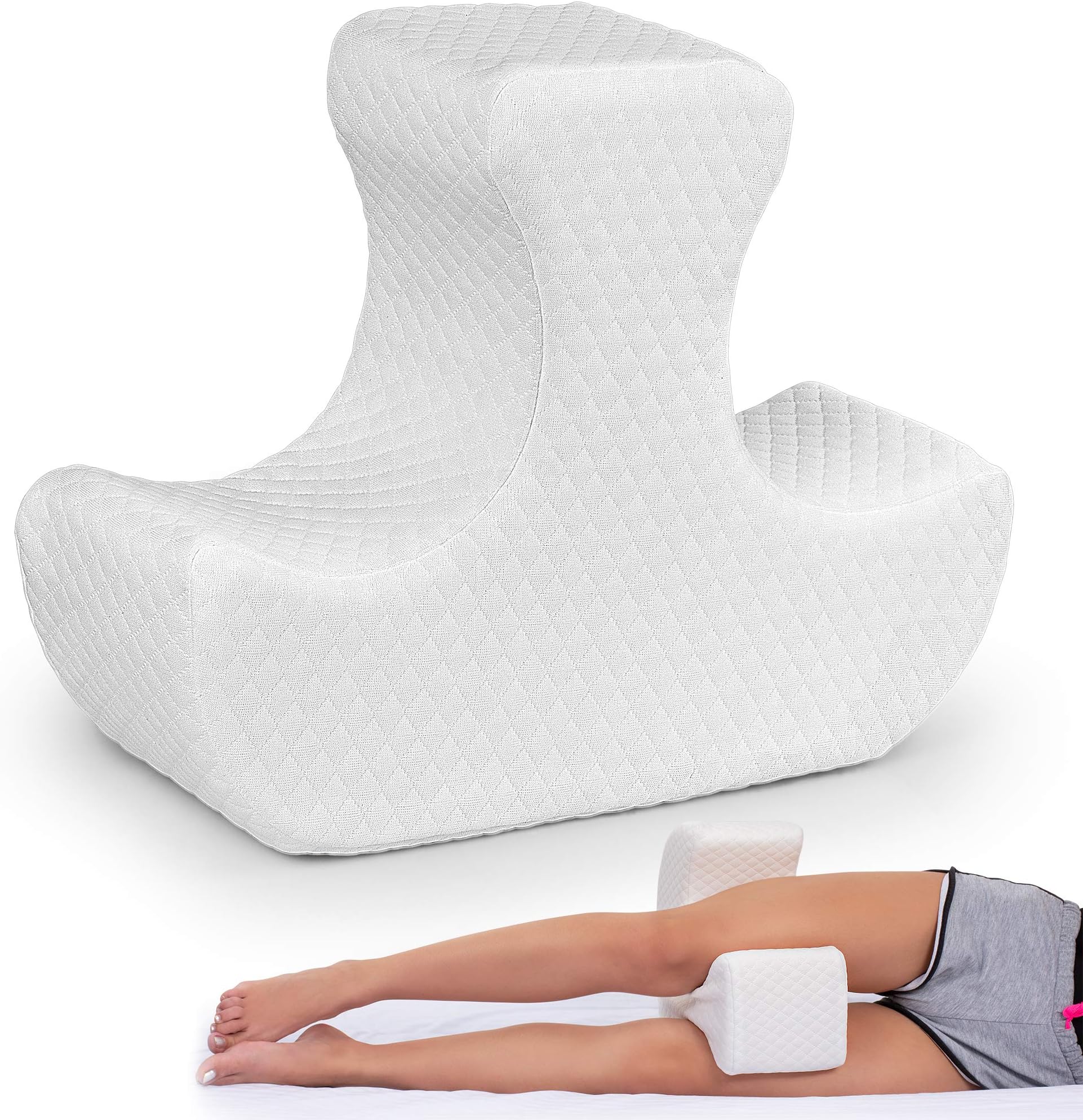 Amazon.com: Leg Support Memory Foam Pillow For Sleeping - Unique ...