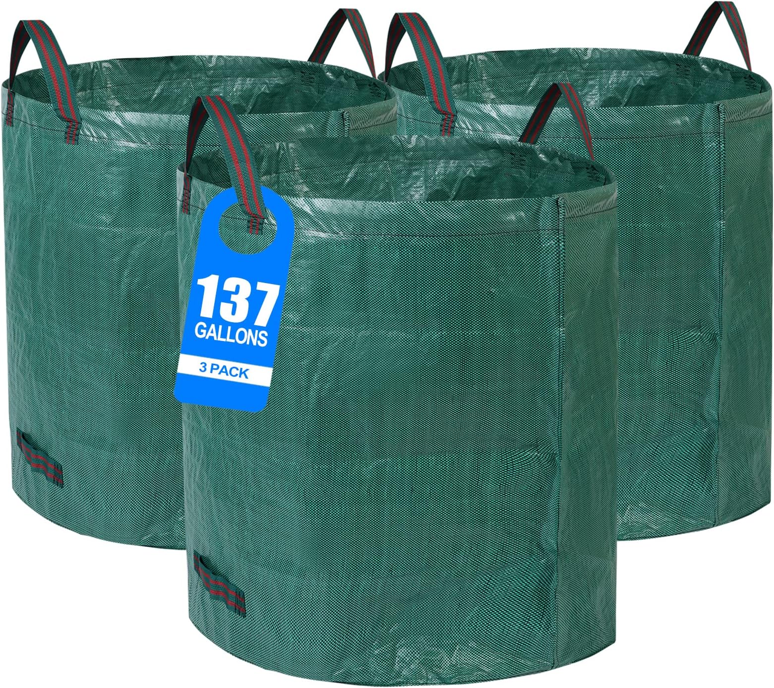 Amazon.com: BMIOQWR 2-Pack 63 Gallons Leaf Bags Reusable Folding Yard ...